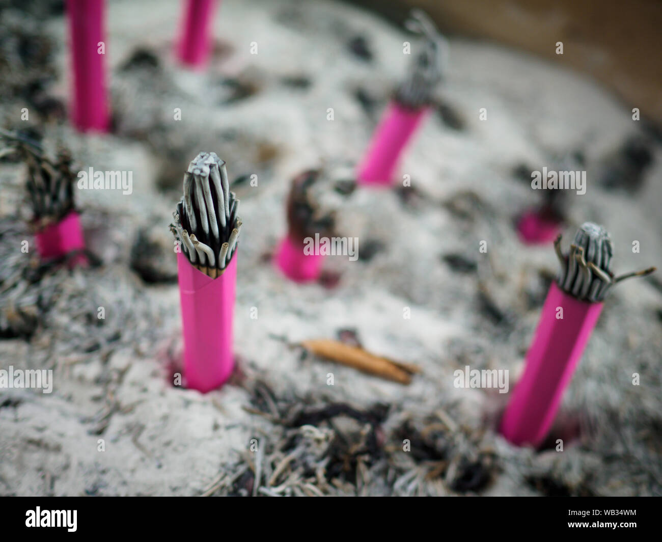 Incense sticks burning at a temple in Japan Stock Photo - Alamy