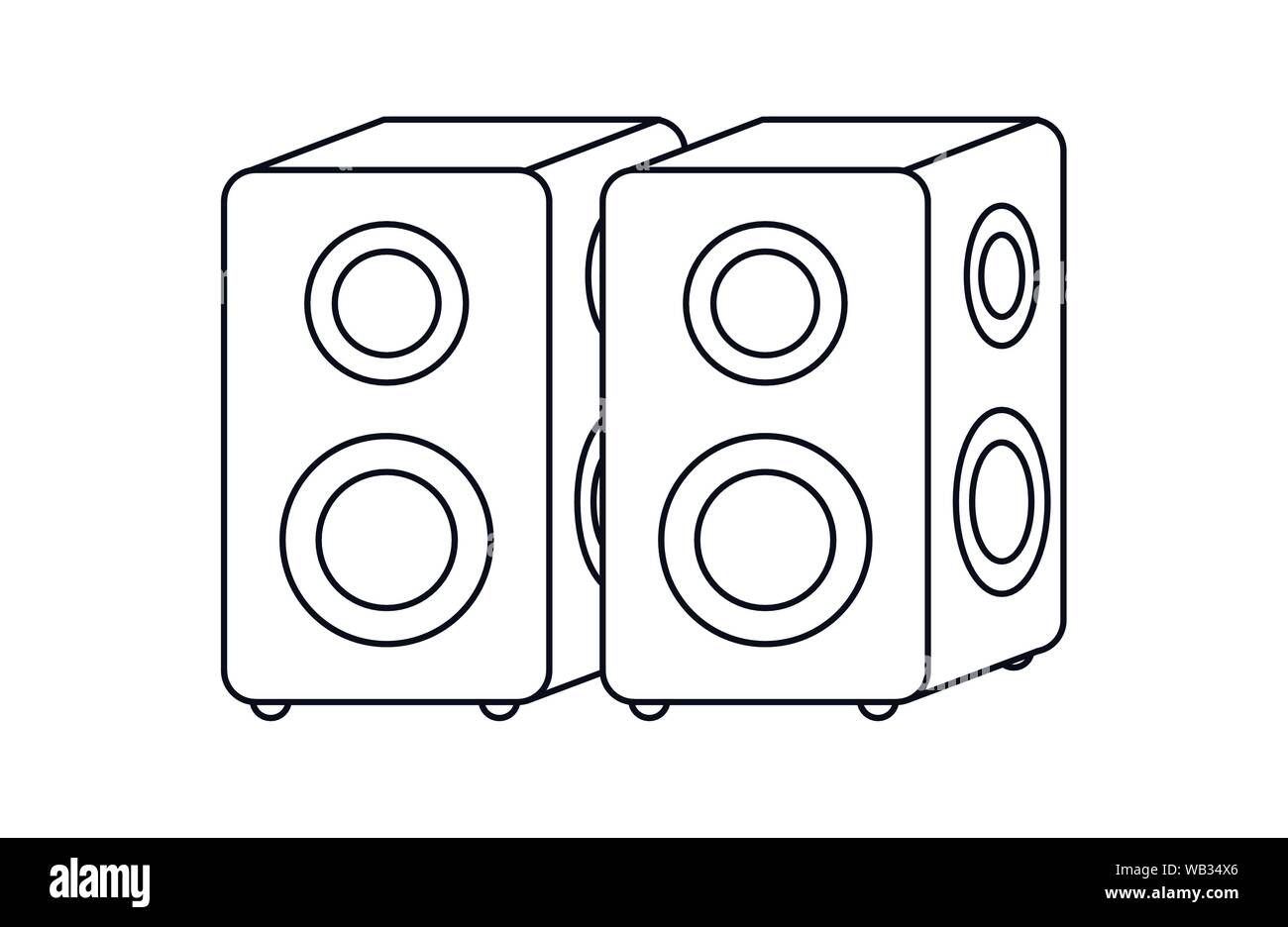 loudspeaker volume music sound design vector illustration outline Stock ...