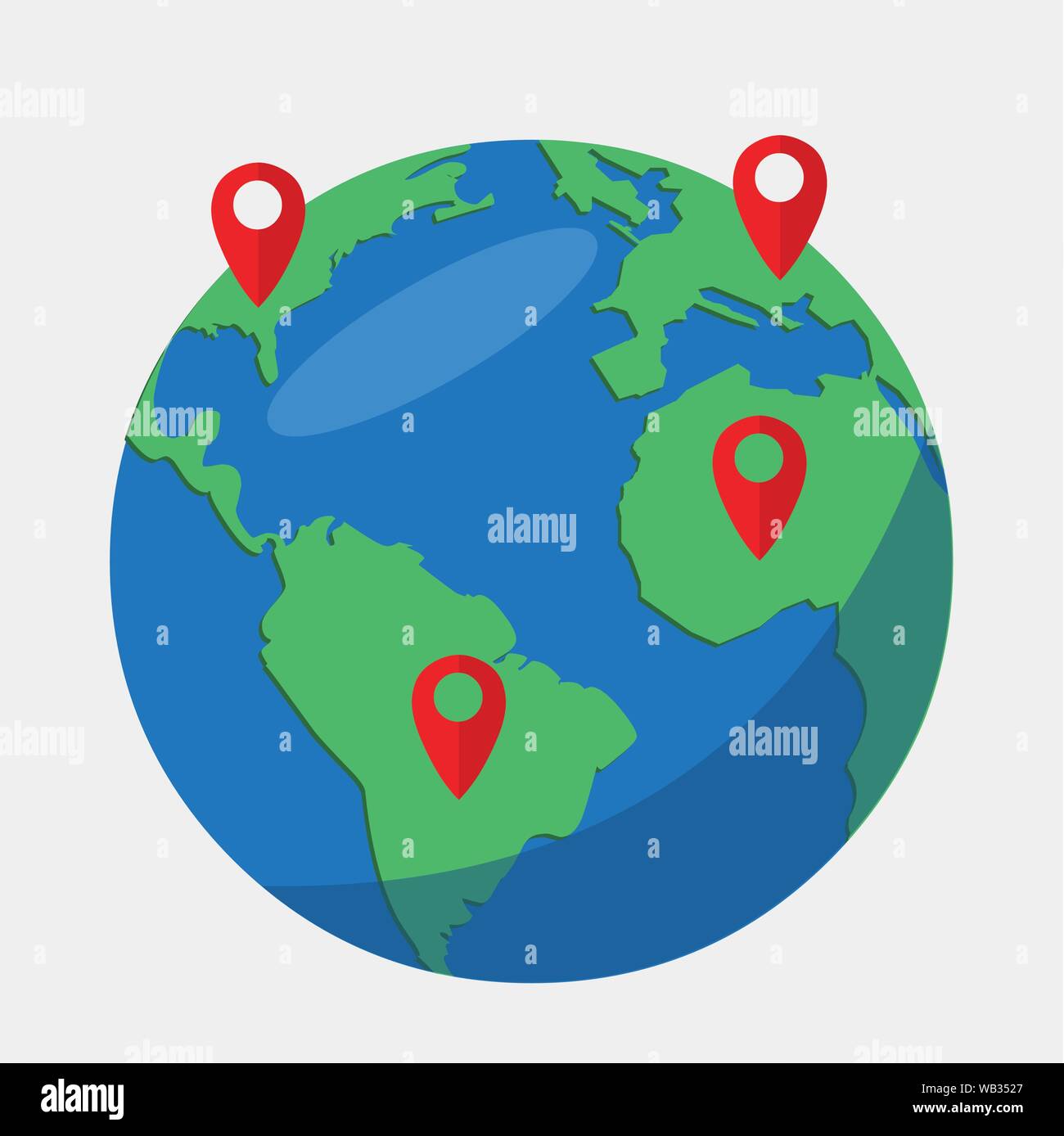 globe with destination pin vector illustration Stock Vector Image & Art ...