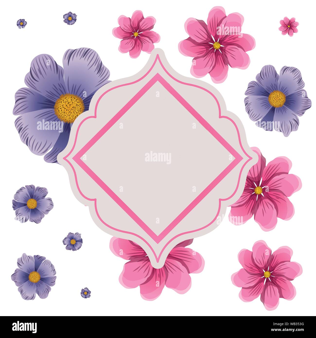 frame with flowers isolated icon Stock Vector Image & Art - Alamy
