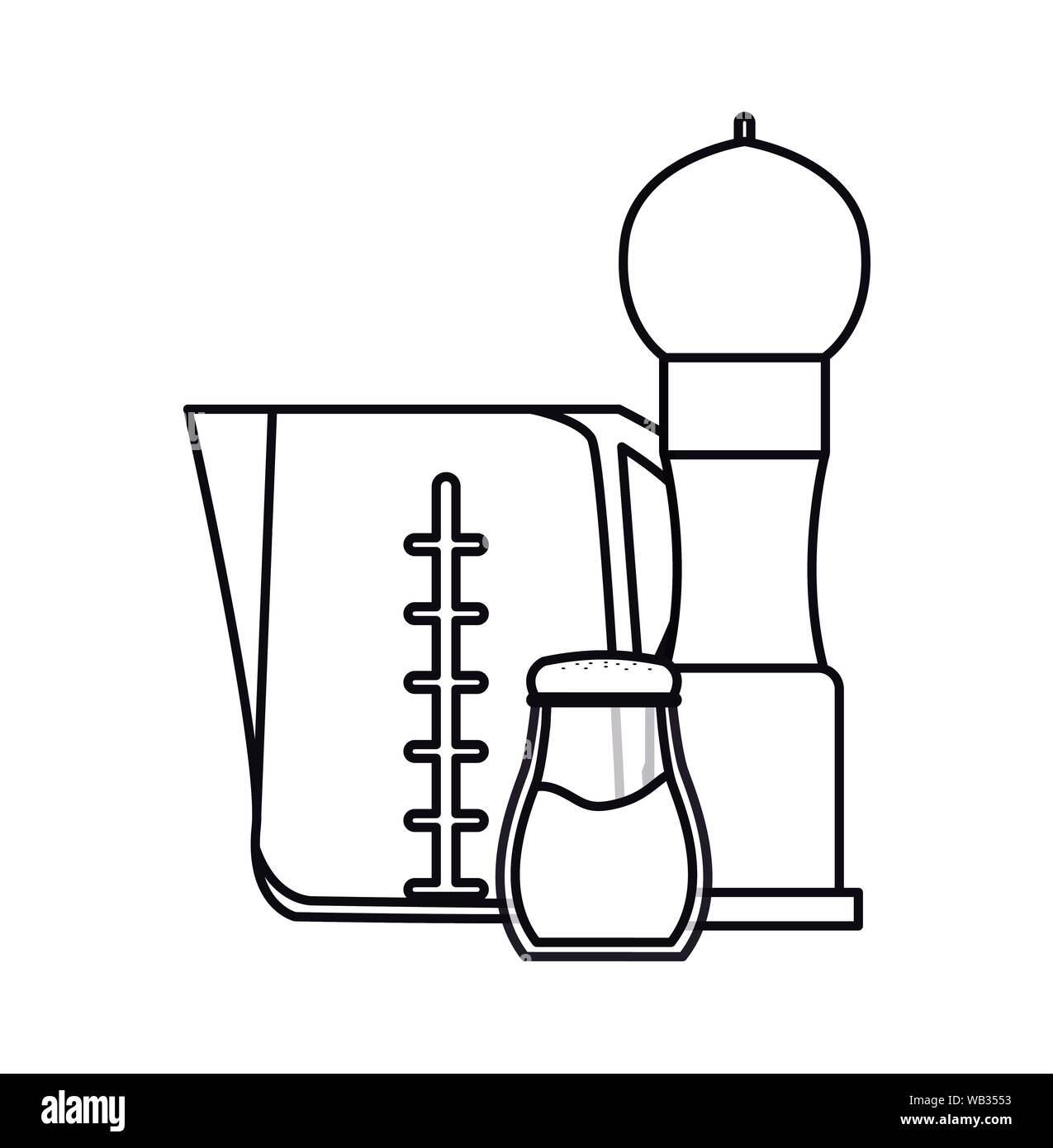 shaker pepper salt recipe book preparation cooking vector illustration ...