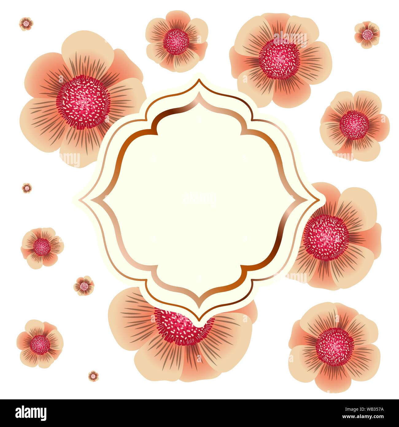 frame with flowers isolated icon Stock Vector Image & Art - Alamy