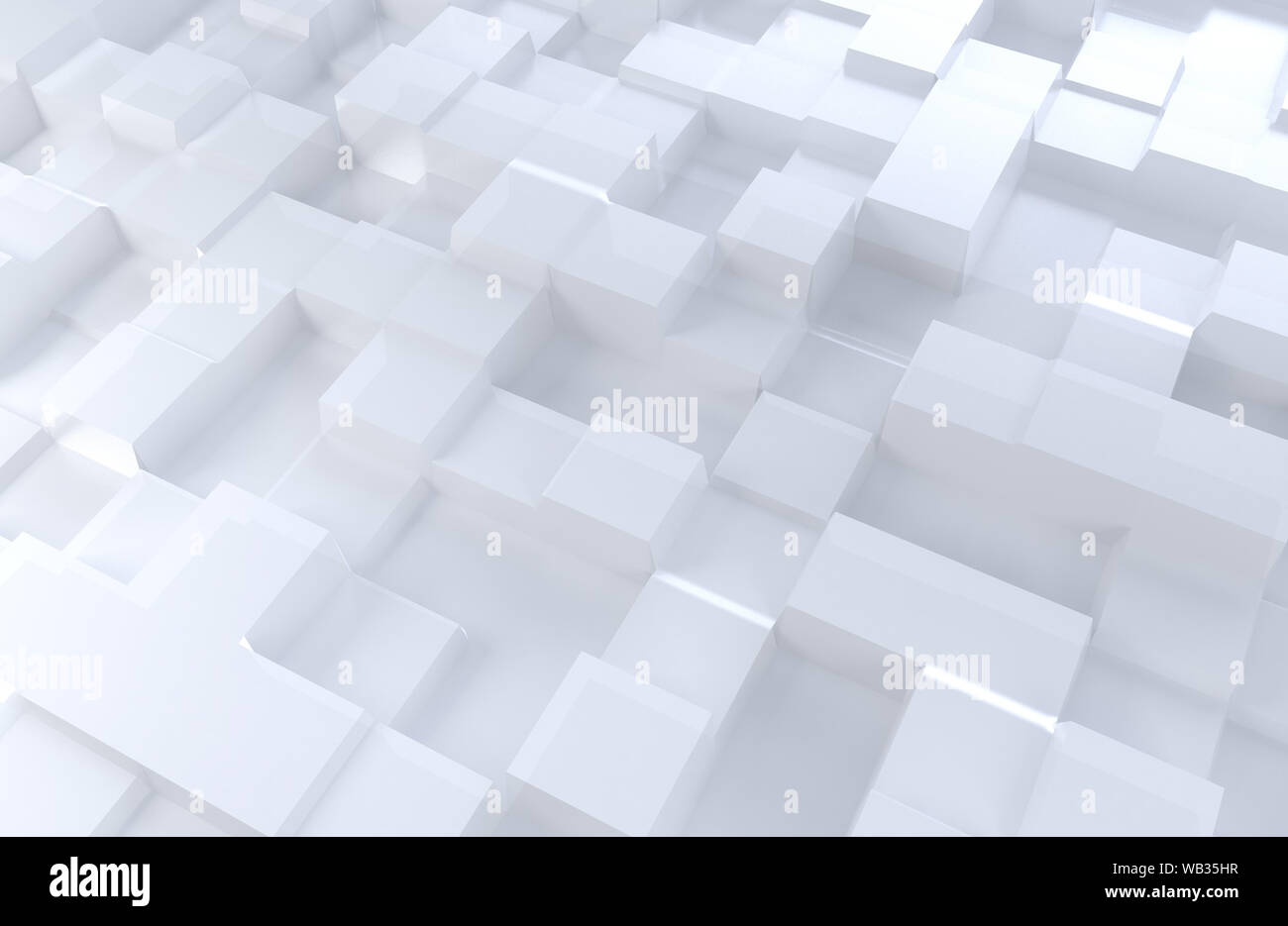 3D illustration white color cubes Stock Photo - Alamy