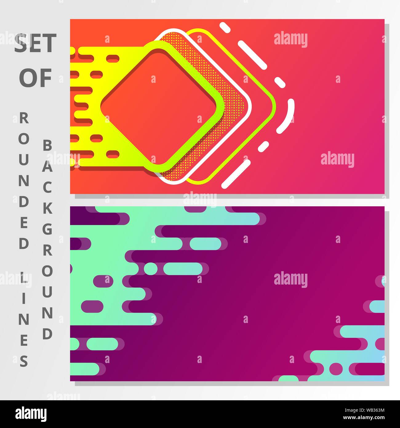 Abstract Gradient Rounded Lines Background Set Vector Template Stock ...