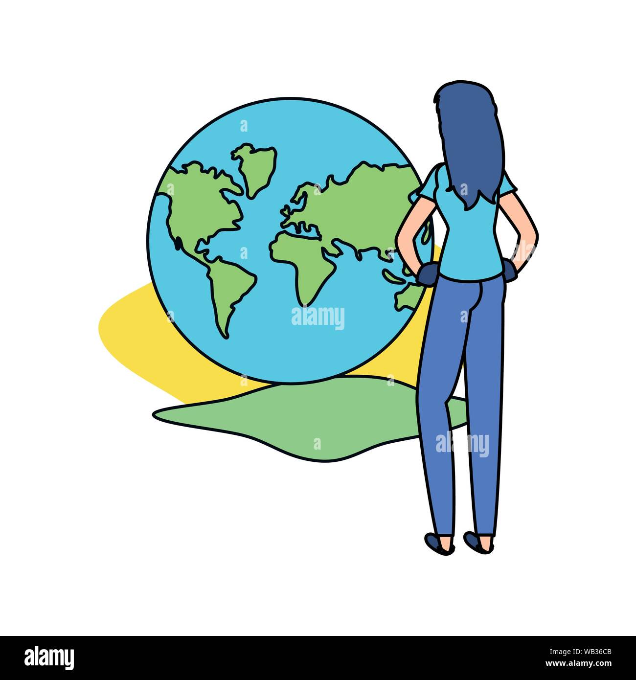 Avatar woman with planet sphere design, Continent earth world globe ...