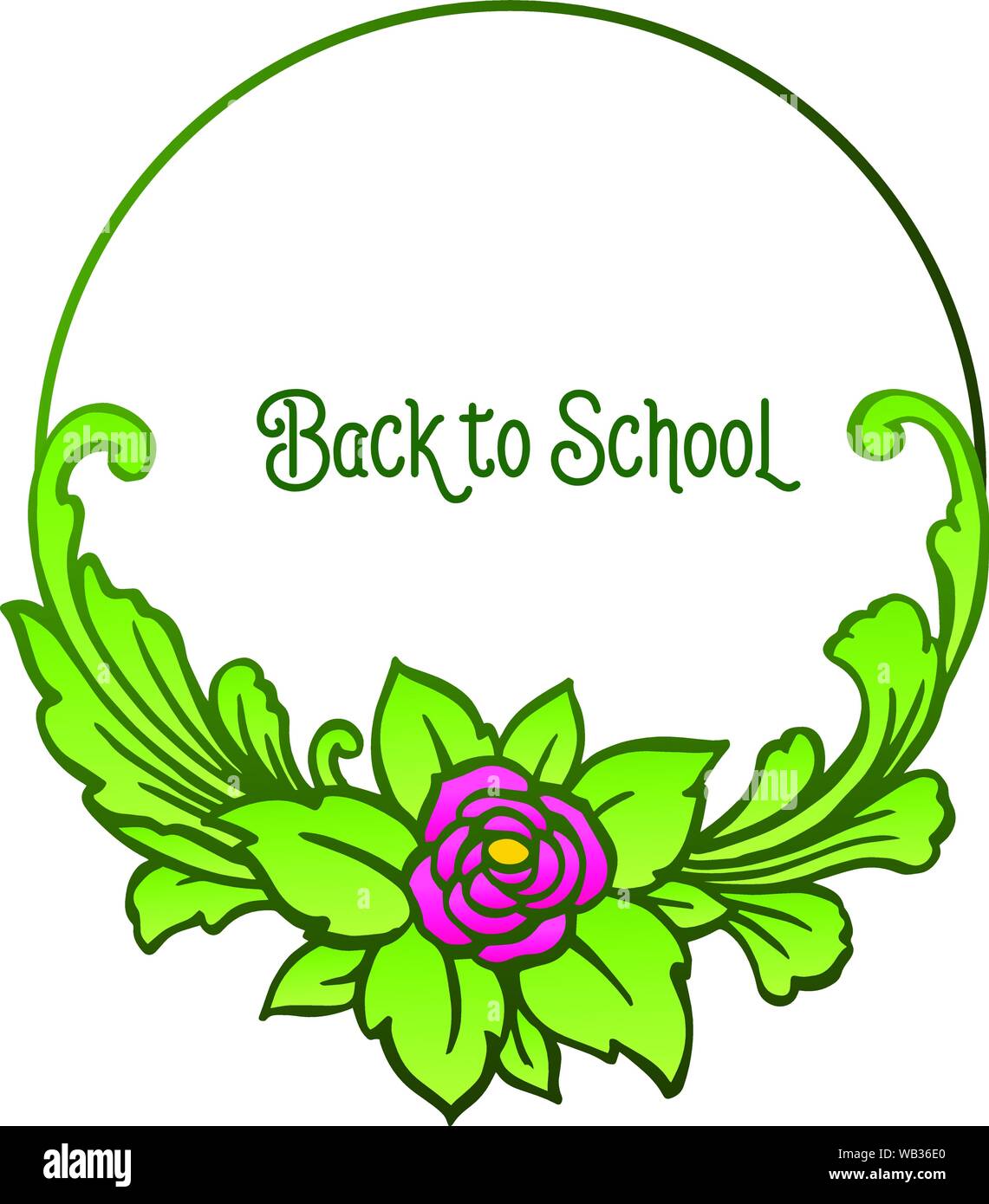 Letter design element for back to school, student, with bright green ...