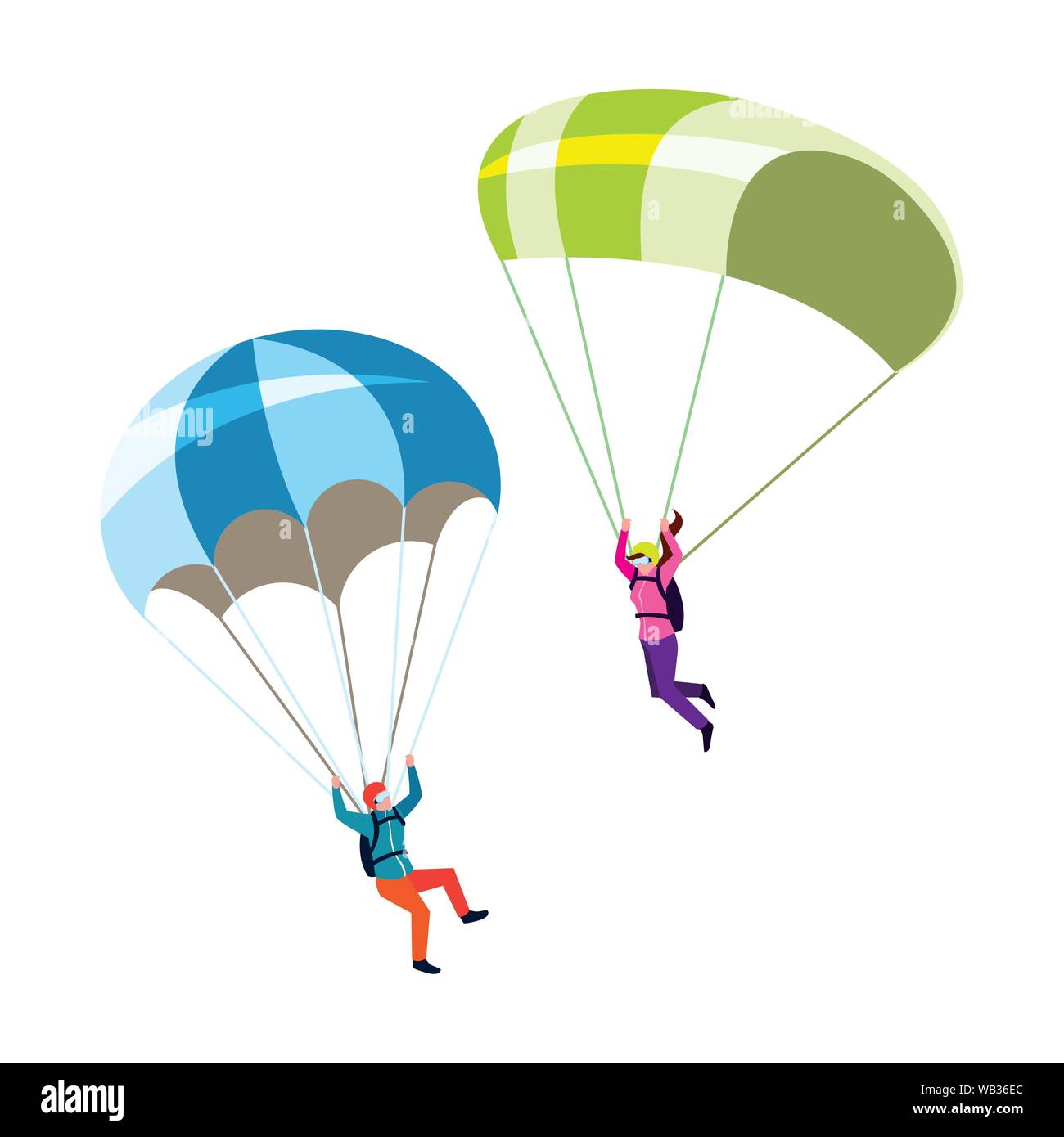 skydivers flying extreme sport and lifestyle vector illustration Stock ...