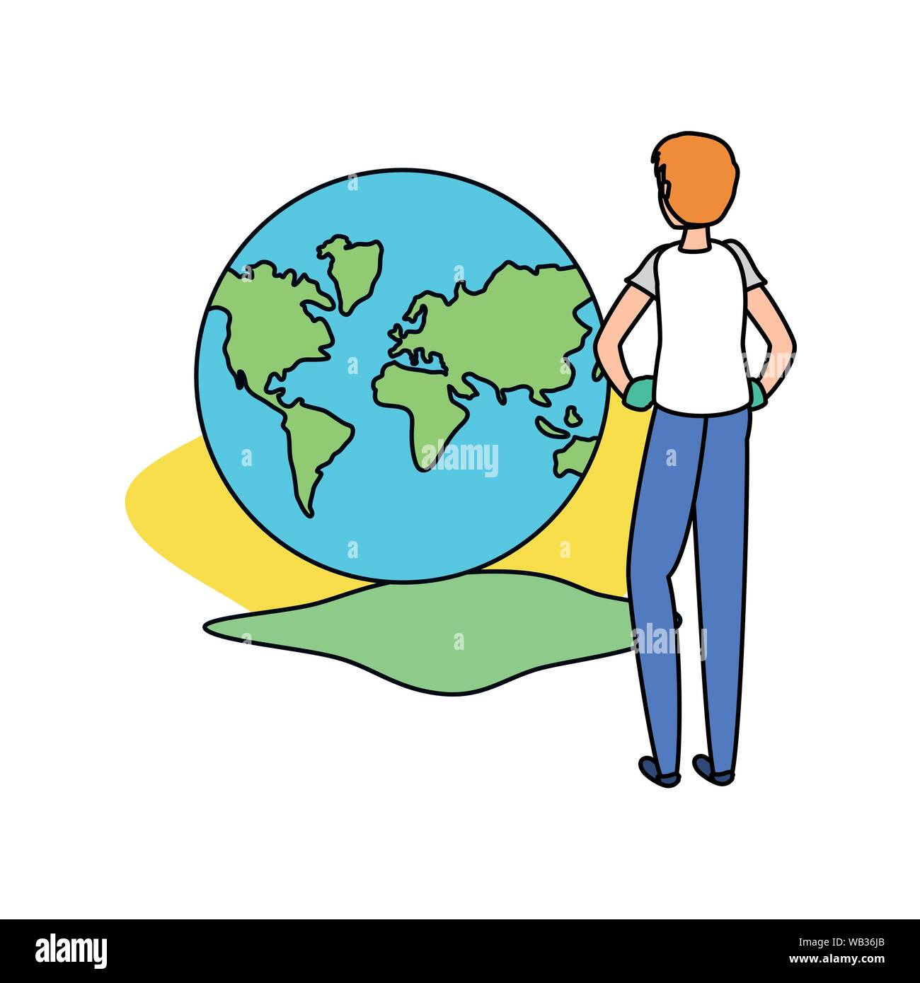 Avatar man with planet sphere design, Continent earth world globe ocean ...