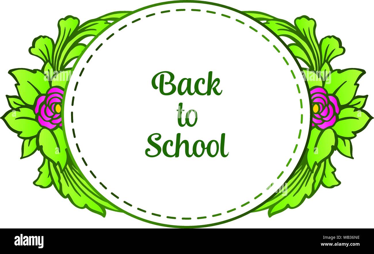 Beauty of green leafy flower frame, with various banner for back to ...