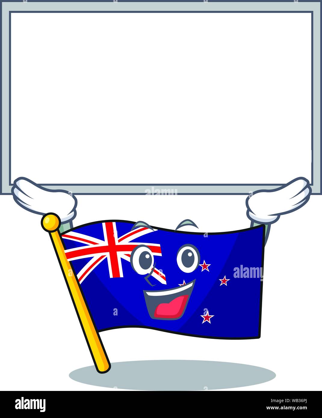 Up board flag new zealand on the mascot Stock Vector Image & Art - Alamy