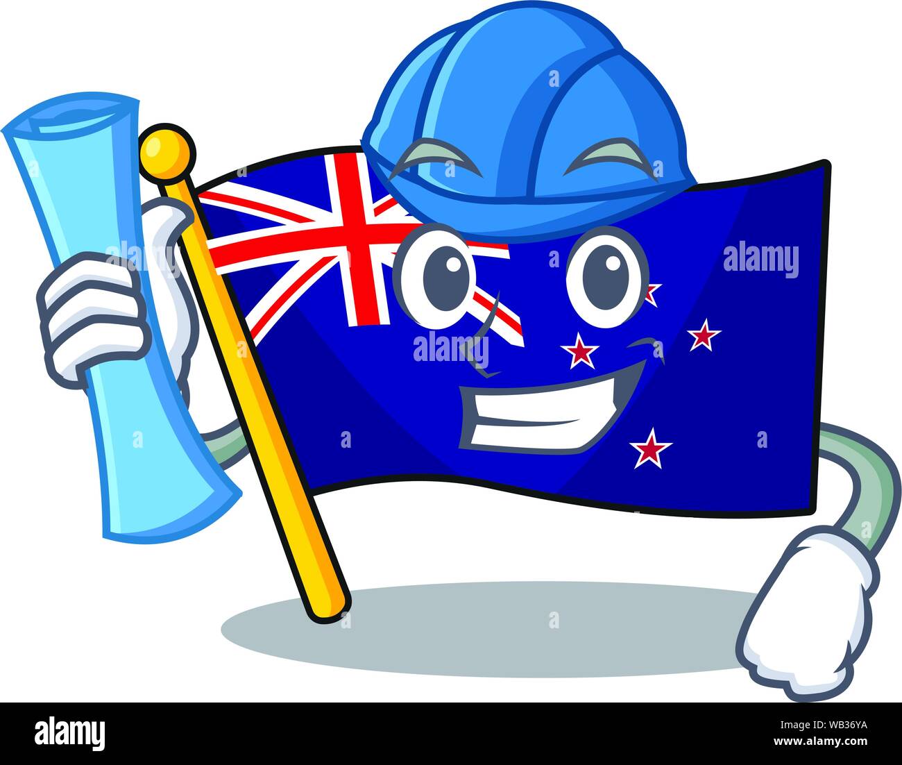 Architect flag new zealand isolated on character Stock Vector Image ...