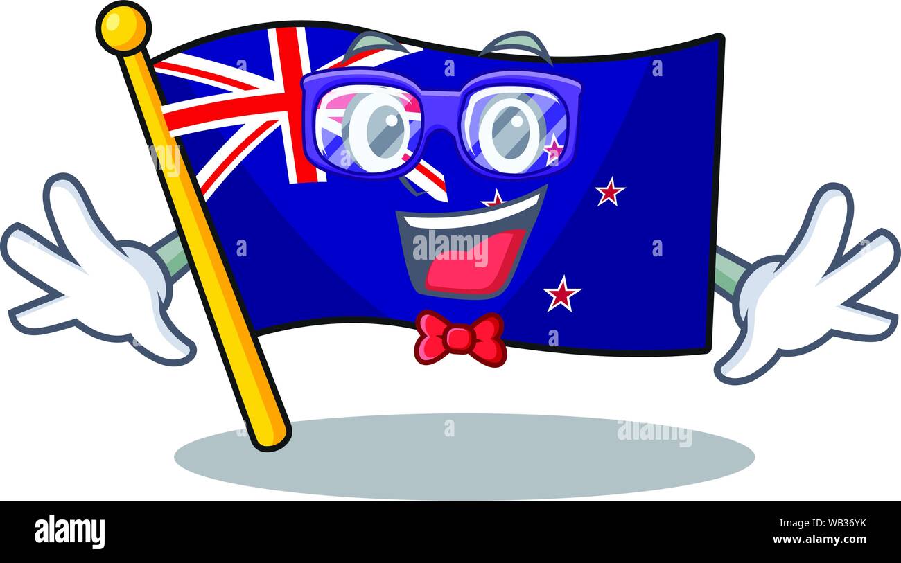 Geek flag new zealand isolated on character Stock Vector Image & Art ...