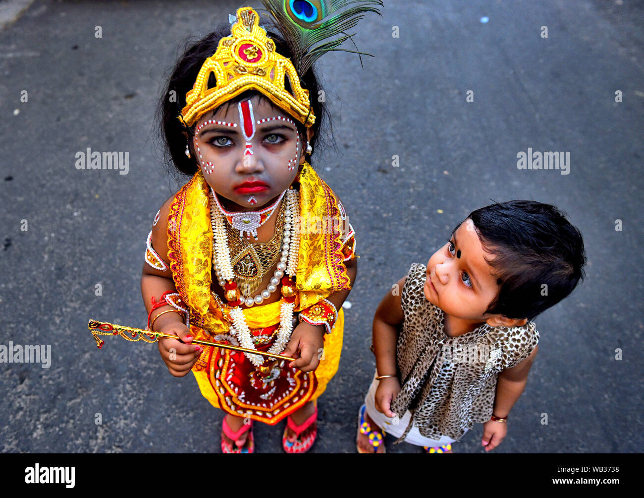 Kolkata, India. 23rd Aug, 2019. A little kid seen dressed up as Lord ...