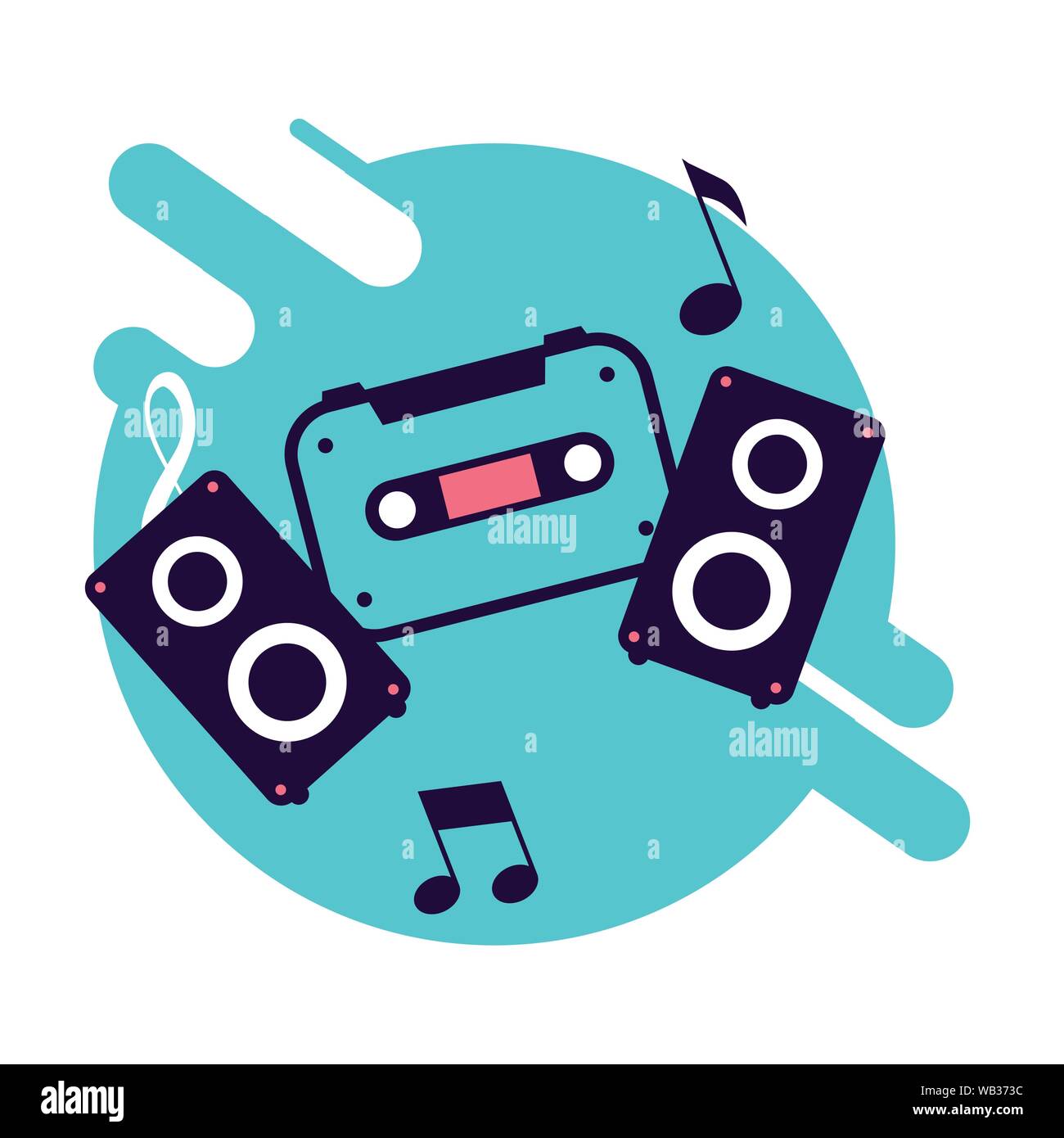 loudspeaker cassette volume music sound design vector illustration ...