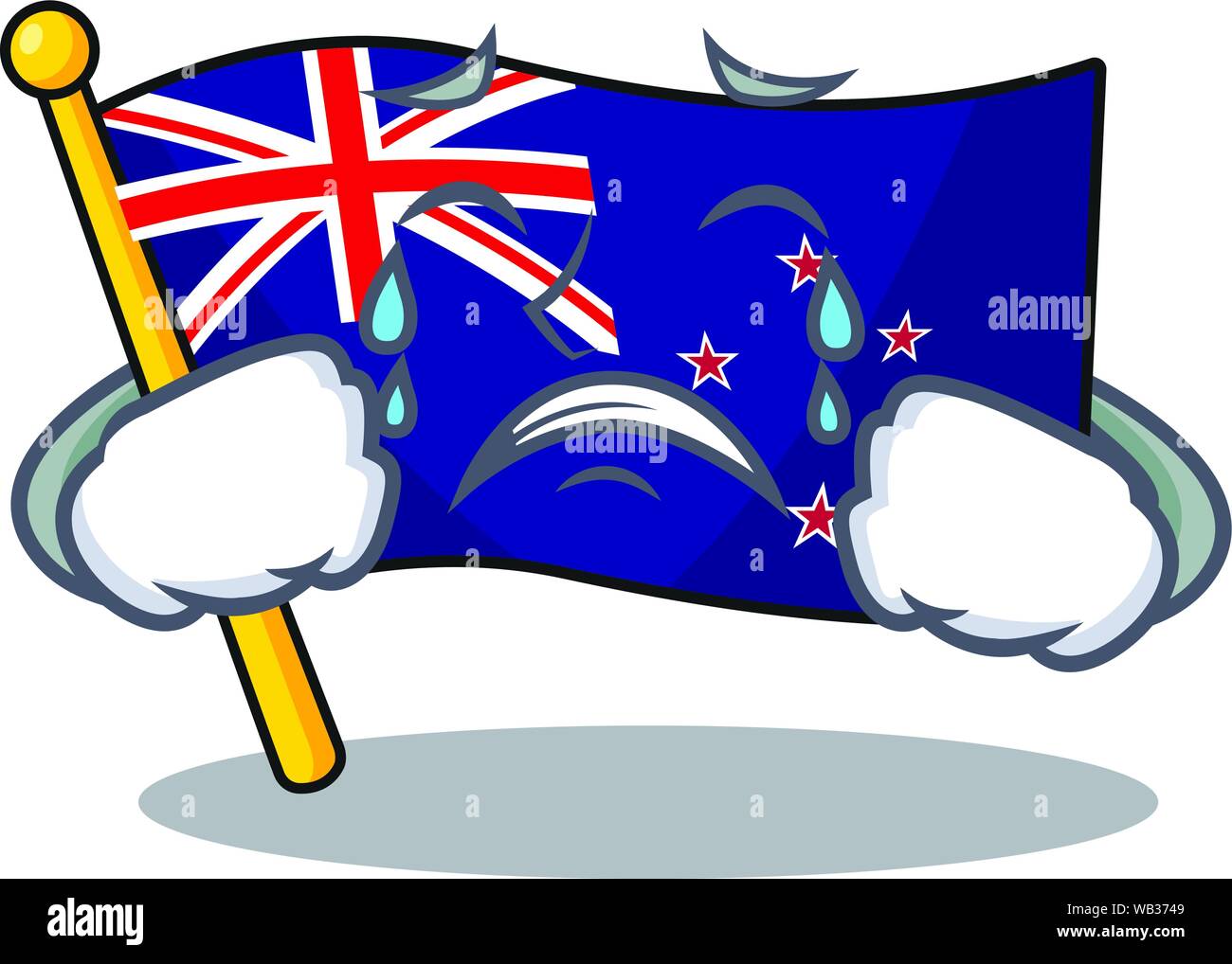 Crying flag new zealand with cartoon shape Stock Vector Image & Art - Alamy