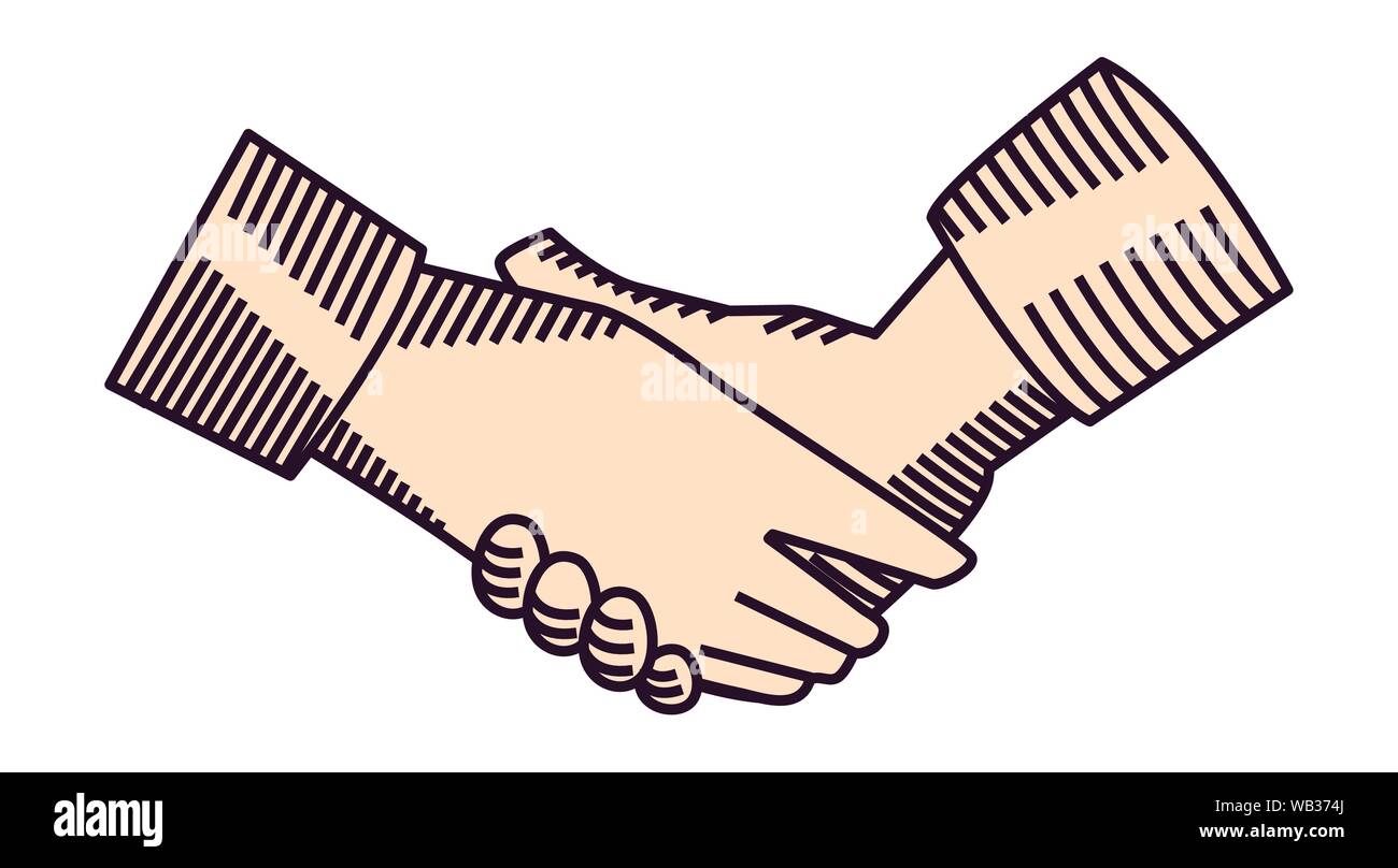 business handshake agree flat design vector illustration Stock Vector ...