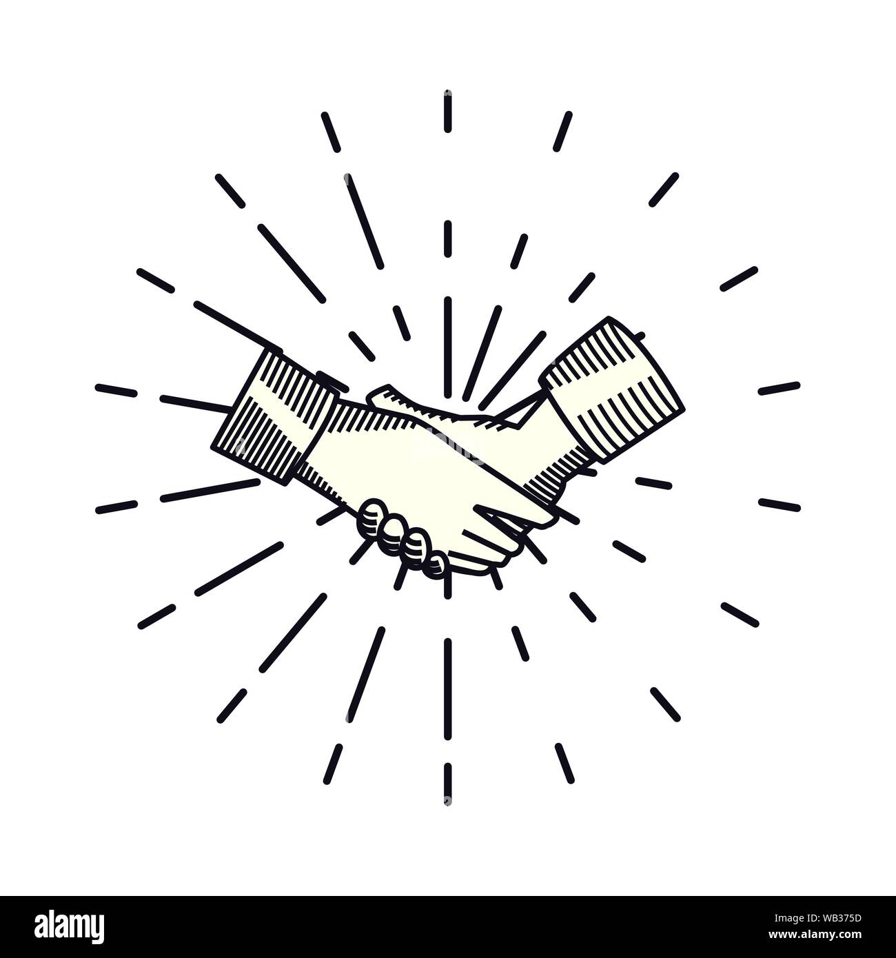 business handshake agree flat design vector illustration Stock Vector ...
