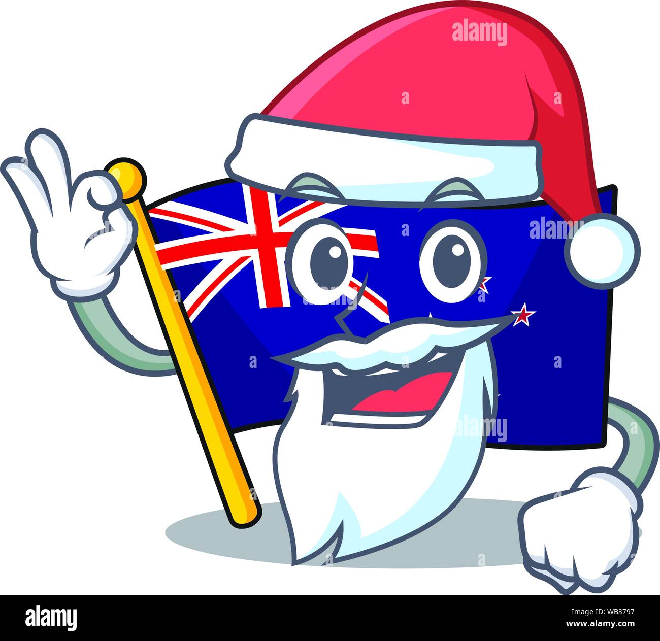 Santa flag new zealand in cartoon drawer Stock Vector Image & Art - Alamy