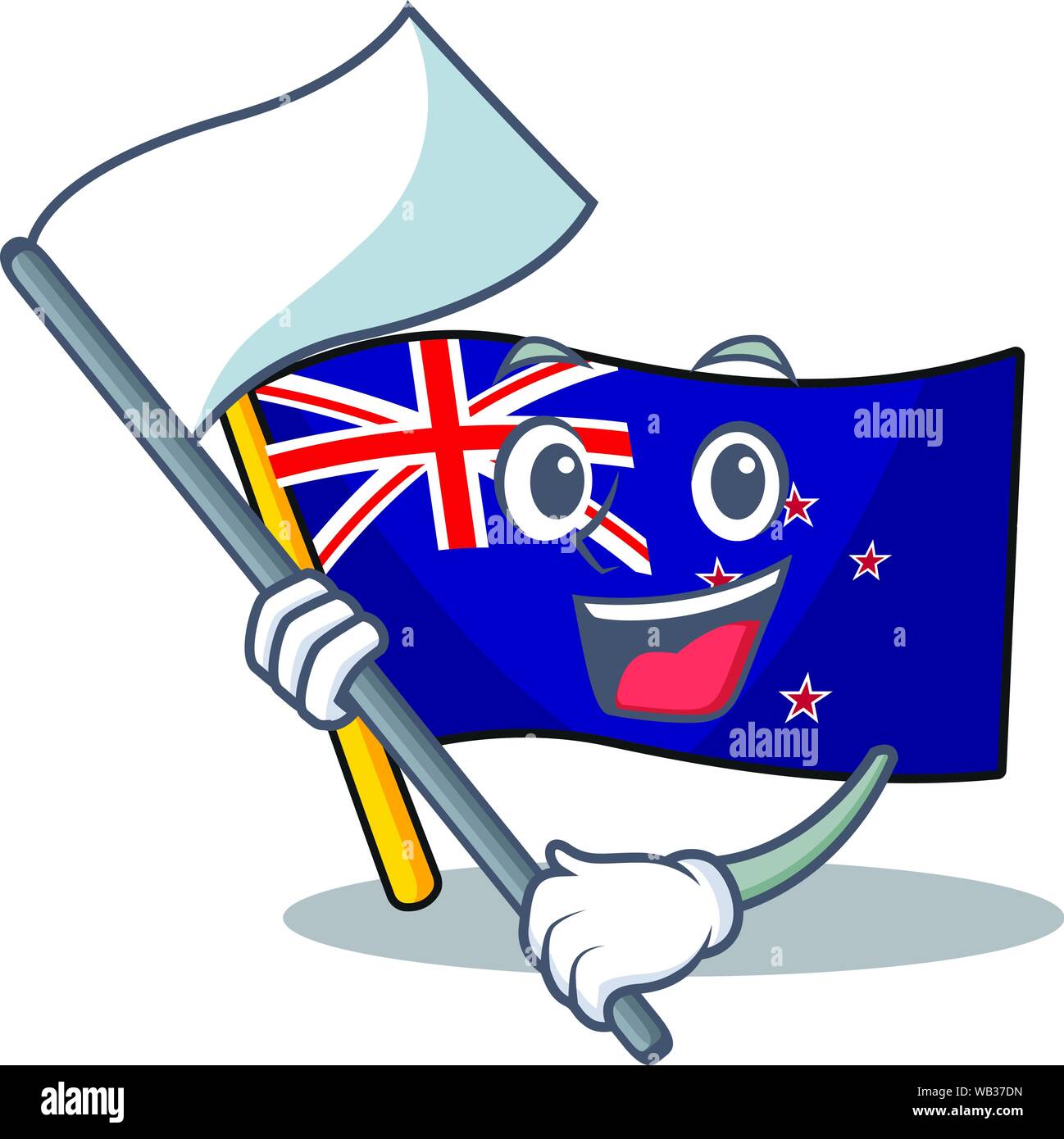 With flag flag new zealand in cartoon drawer Stock Vector Image & Art ...