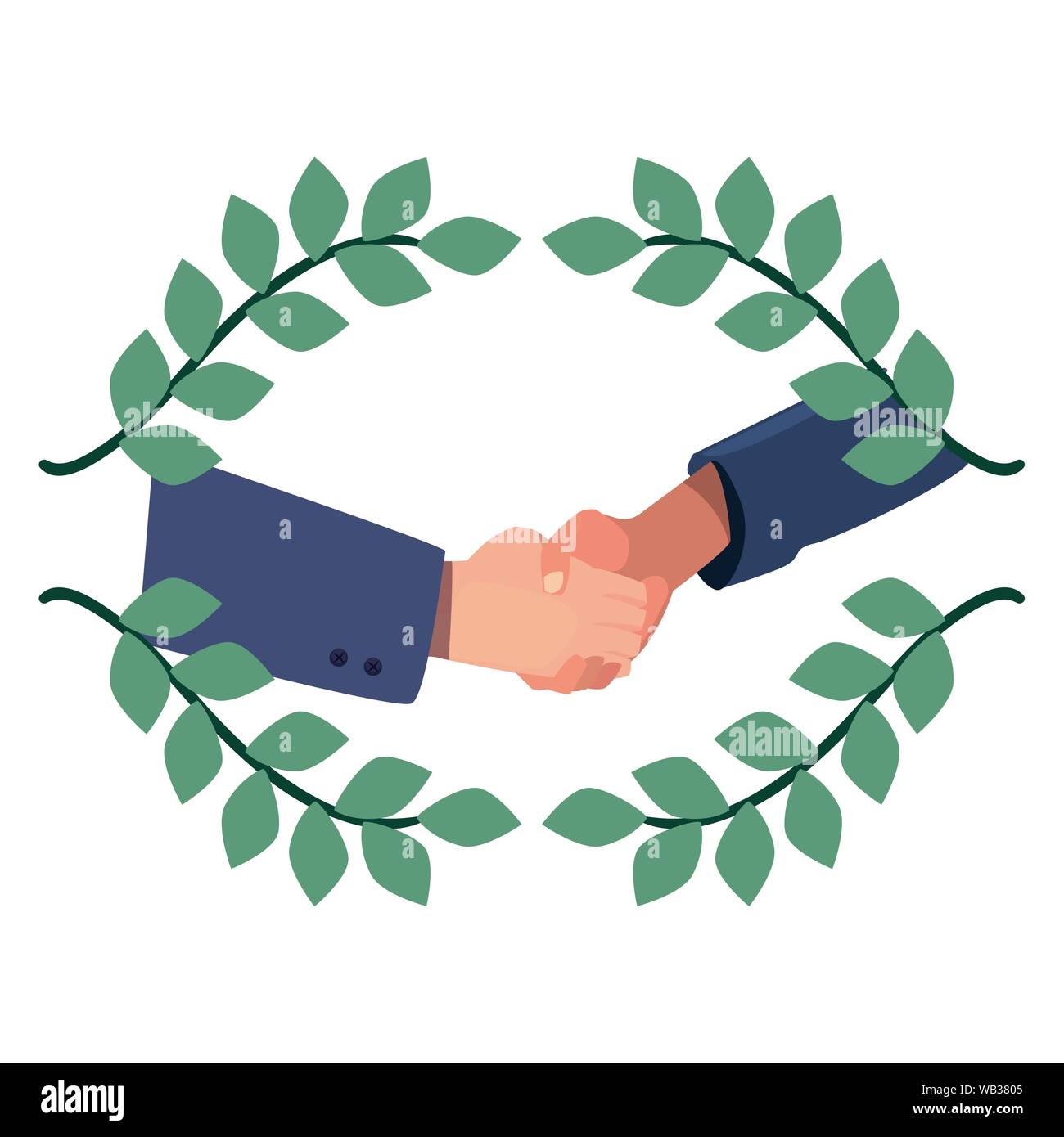 handshake business cartoon flat design vector illustration Stock Vector ...