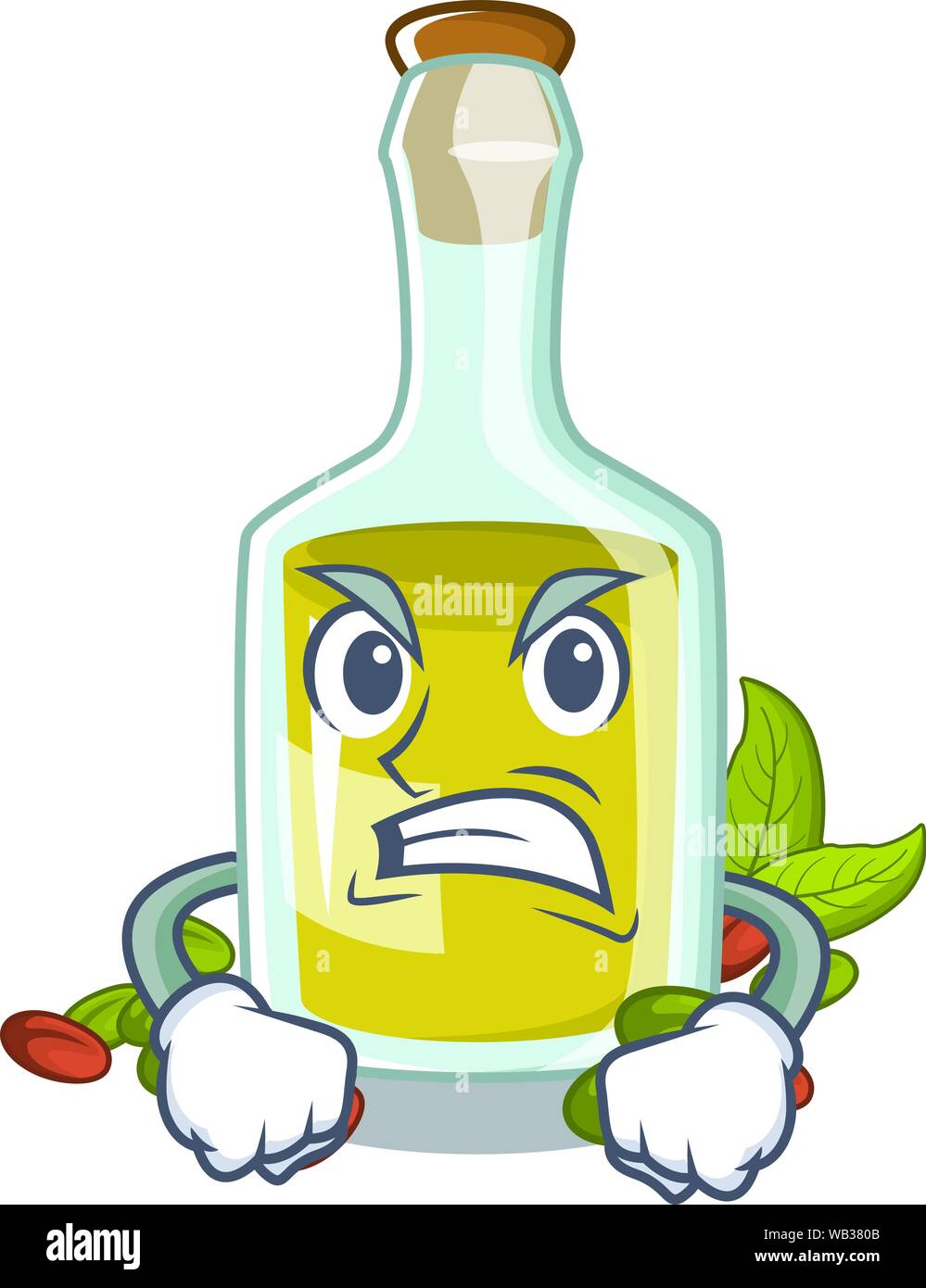 Angry Pistachio oil in a character bottle Stock Vector Image & Art - Alamy