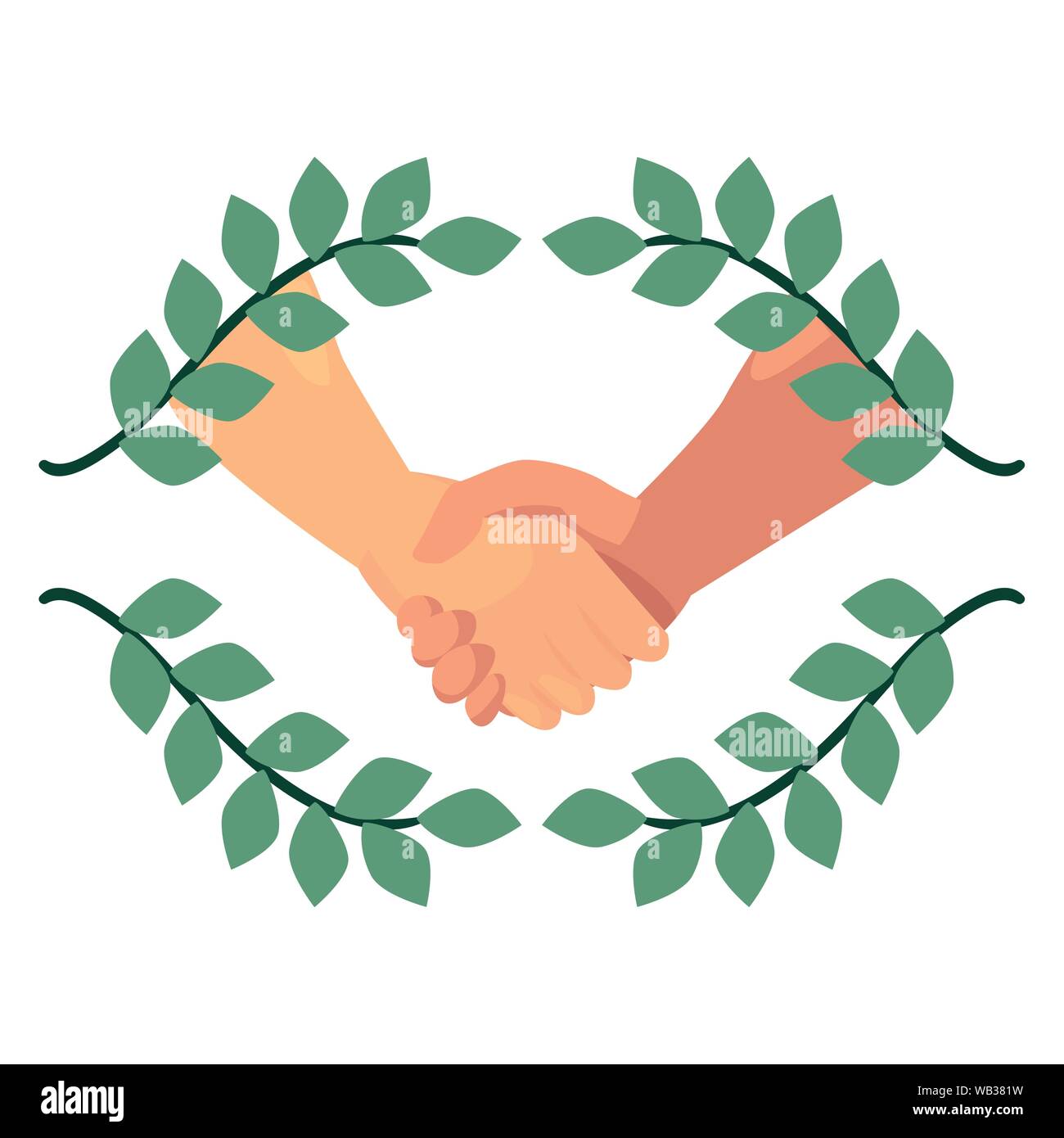 handshake icon flat design linear vector illustration Stock Vector ...
