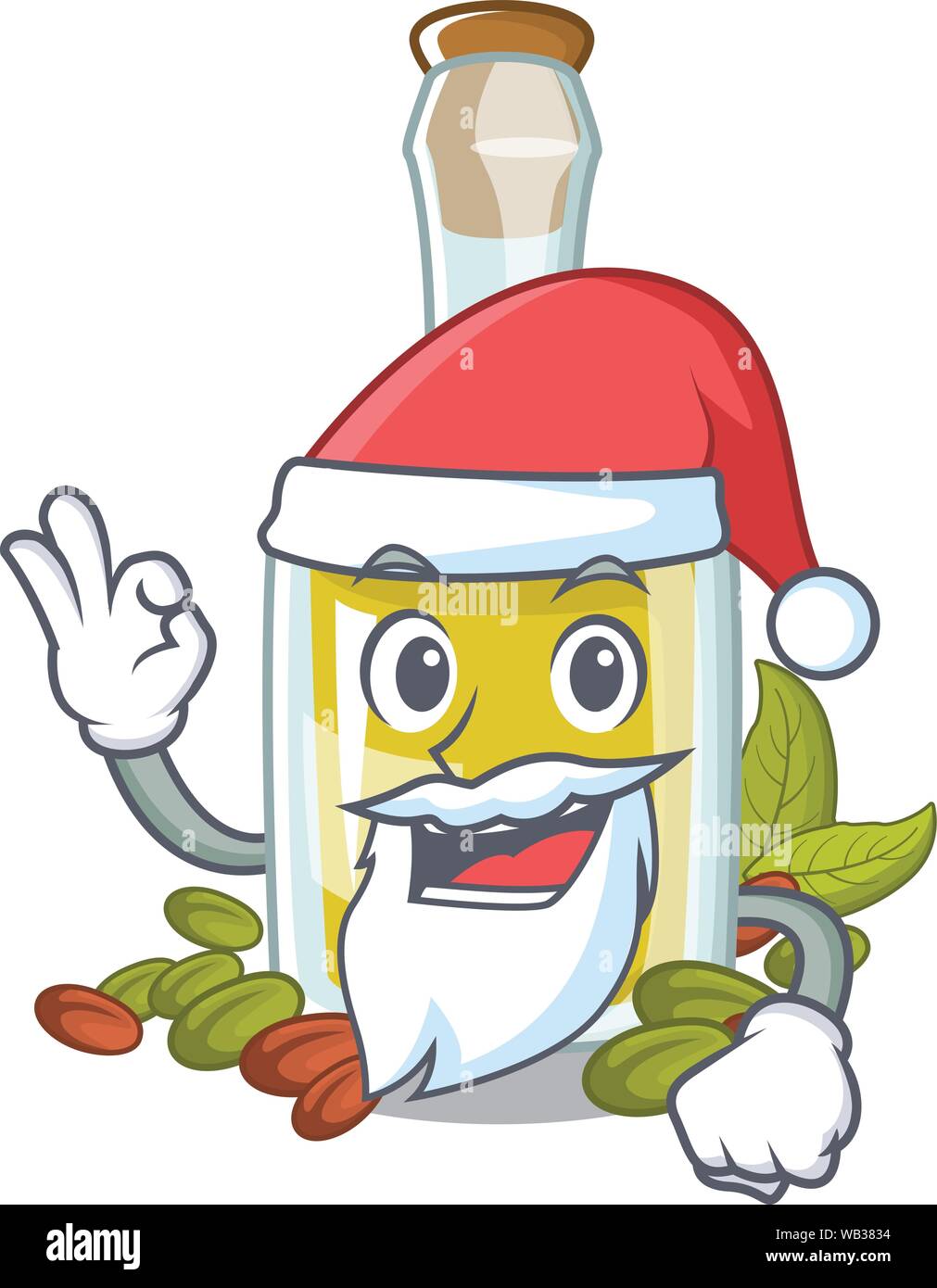 Santa pistachio oil isolated with the cartoon Stock Vector Image & Art ...