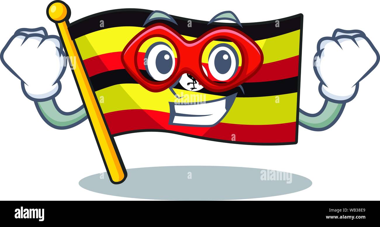 Super hero flag uganda in the mascot shape Stock Vector Image & Art - Alamy