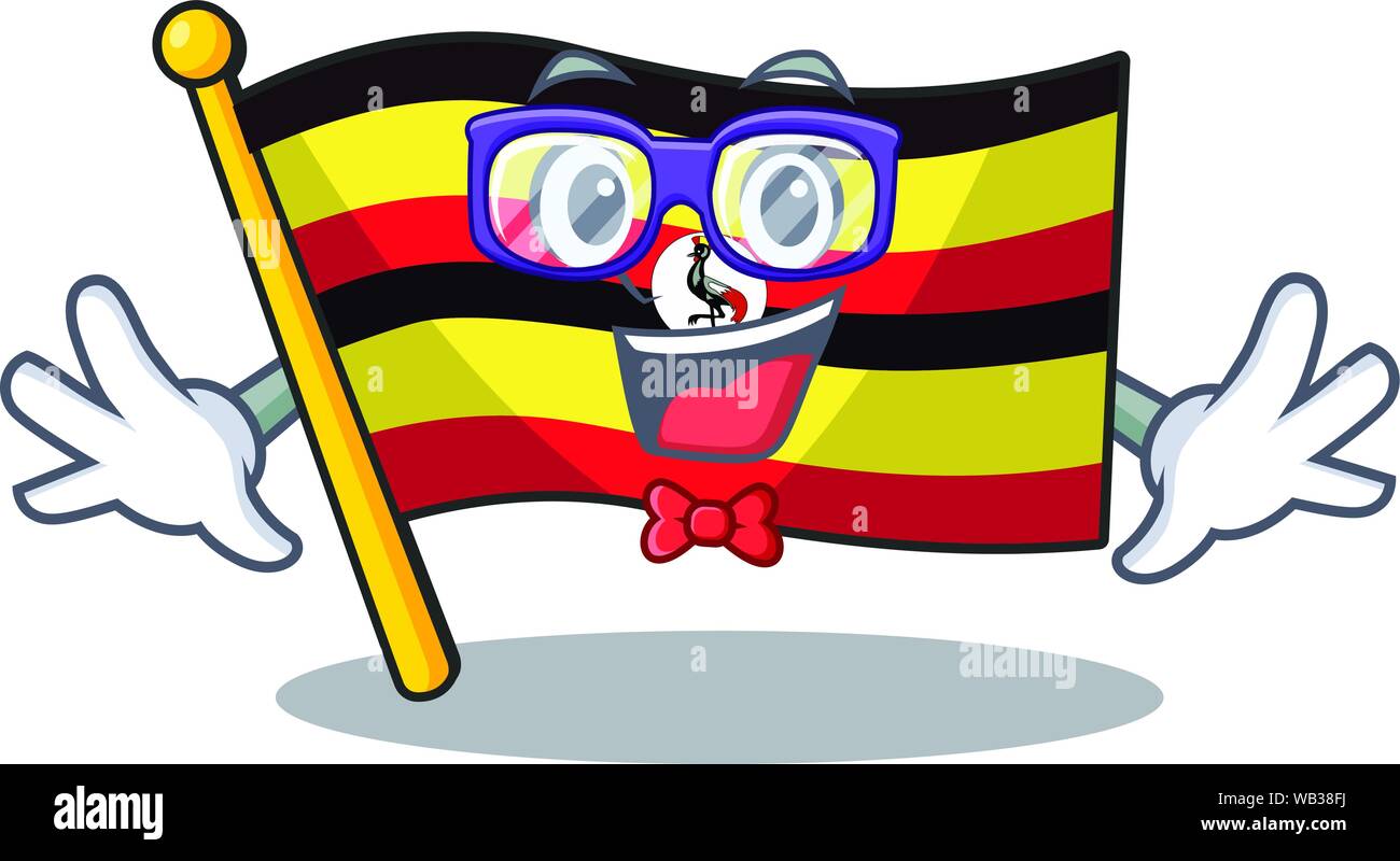 Geek flag uganda in the mascot shape Stock Vector Image & Art - Alamy