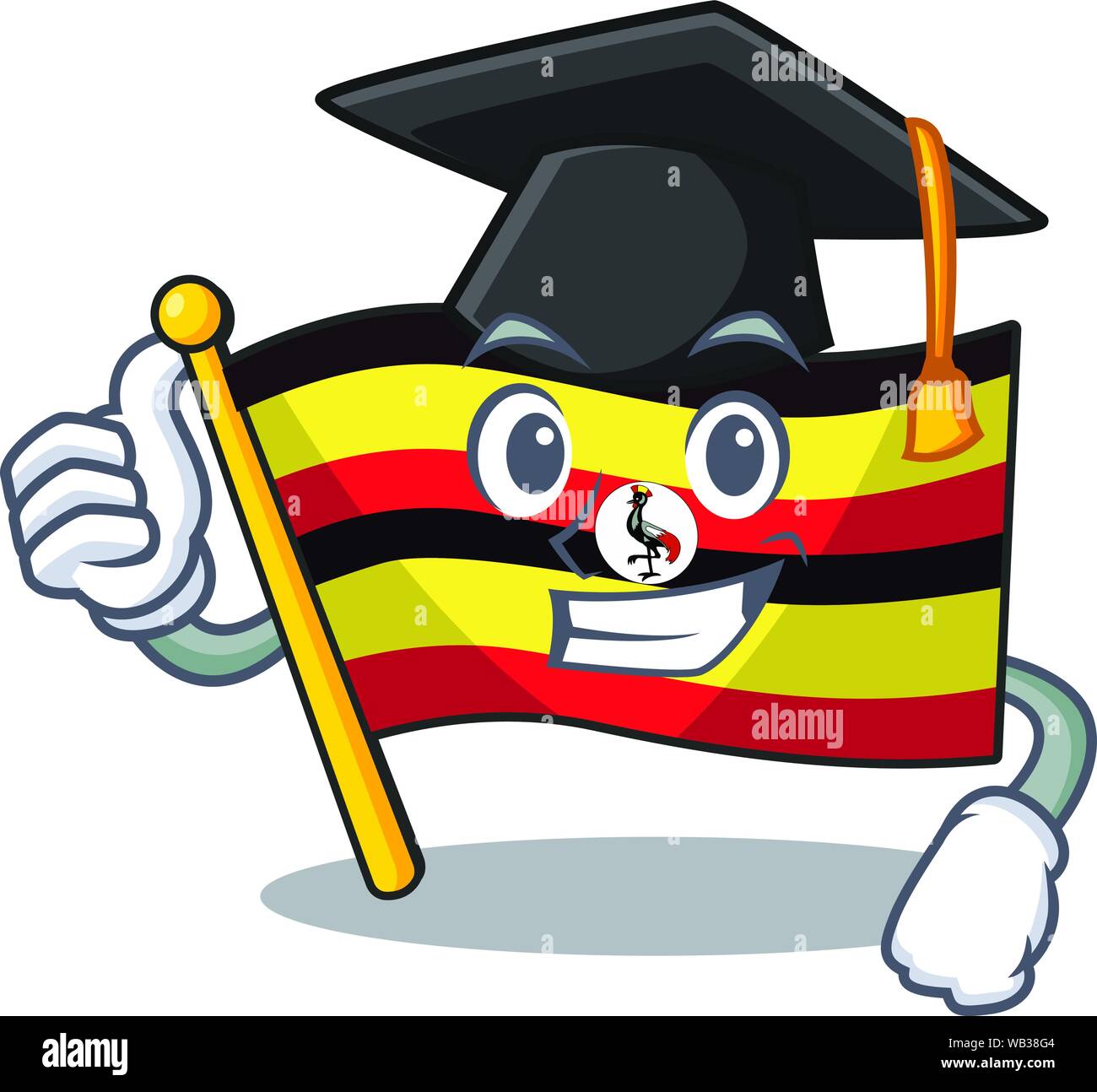 Graduation flag uganda in the mascot shape Stock Vector Image & Art - Alamy