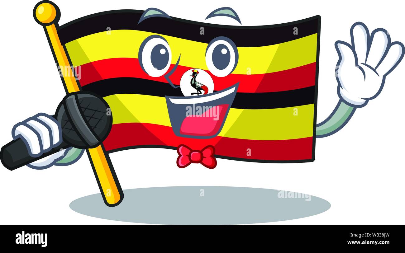 Singing flag uganda isolated in the cartoon Stock Vector Image & Art ...