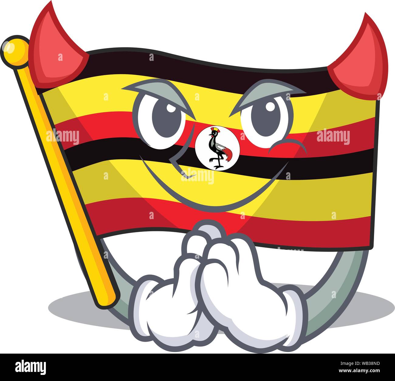 Devil flag uganda isolated in the cartoon Stock Vector Image & Art - Alamy