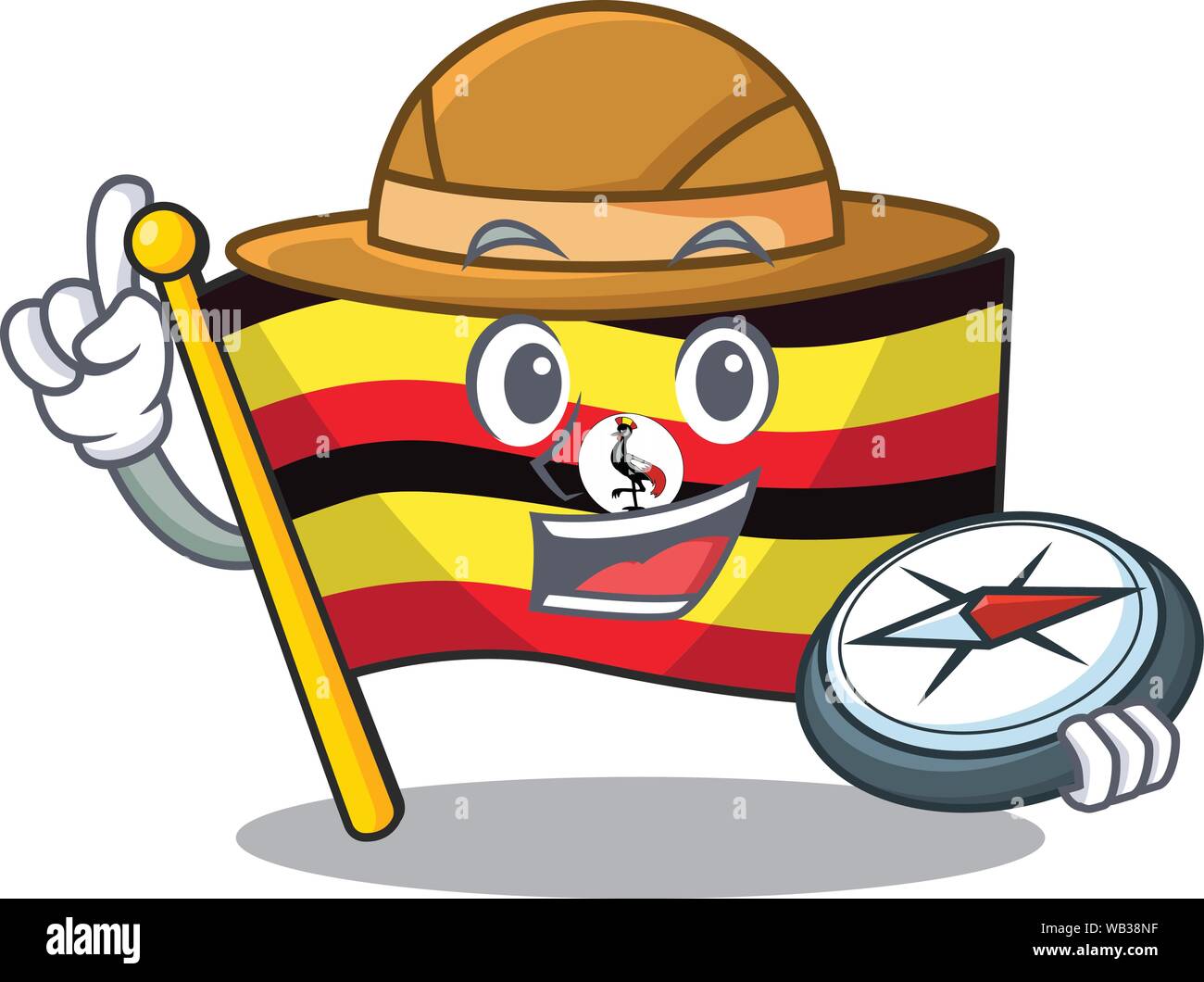 Explorer flag uganda isolated in the cartoon Stock Vector Image & Art ...