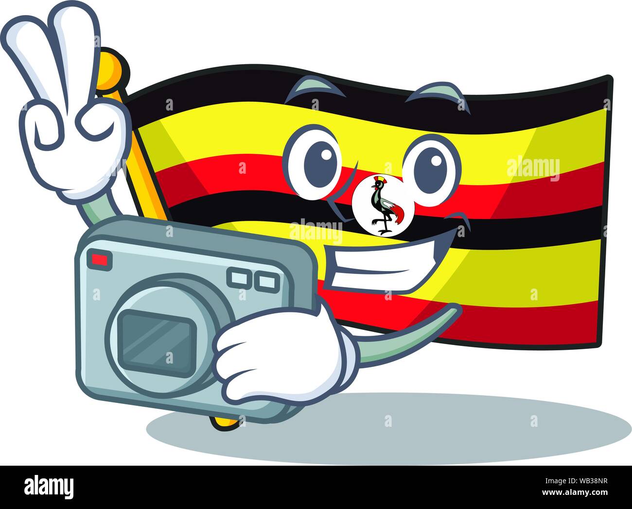 Photographer flag uganda isolated in the cartoon Stock Vector Image ...