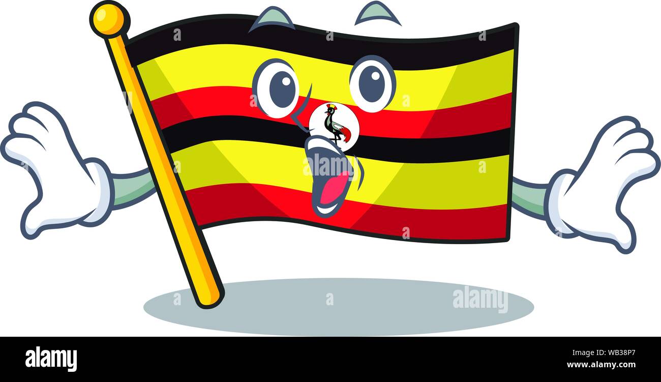 Surprised flag uganda isolated in the cartoon Stock Vector Image & Art ...