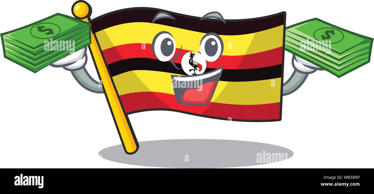 With money bag flag uganda isolated in the cartoon Stock Vector Image ...