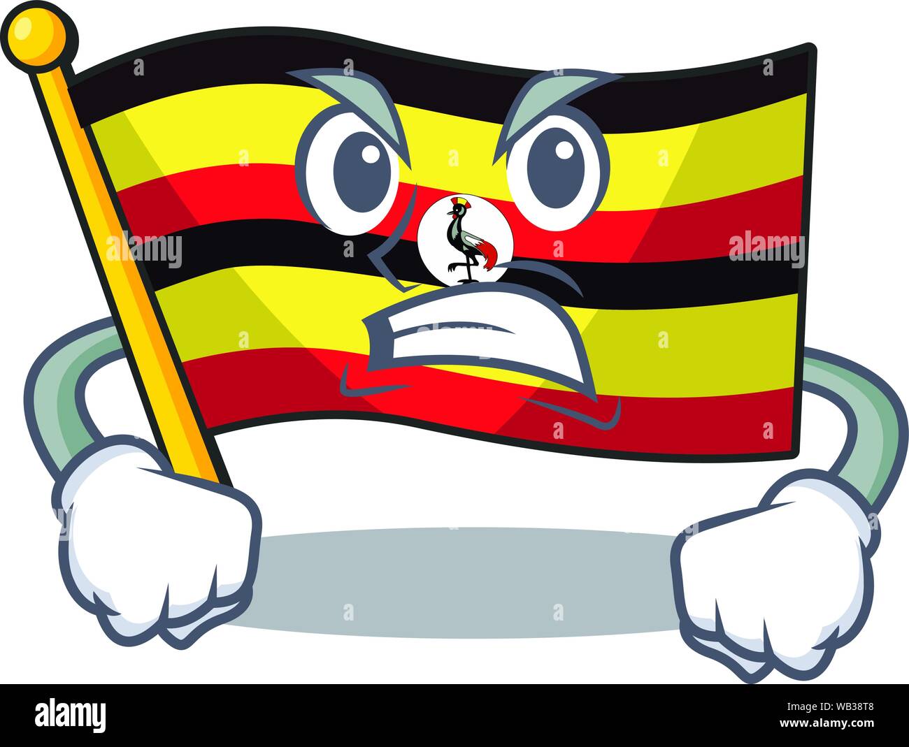 Angry flag uganda isolated in the cartoon Stock Vector Image & Art - Alamy