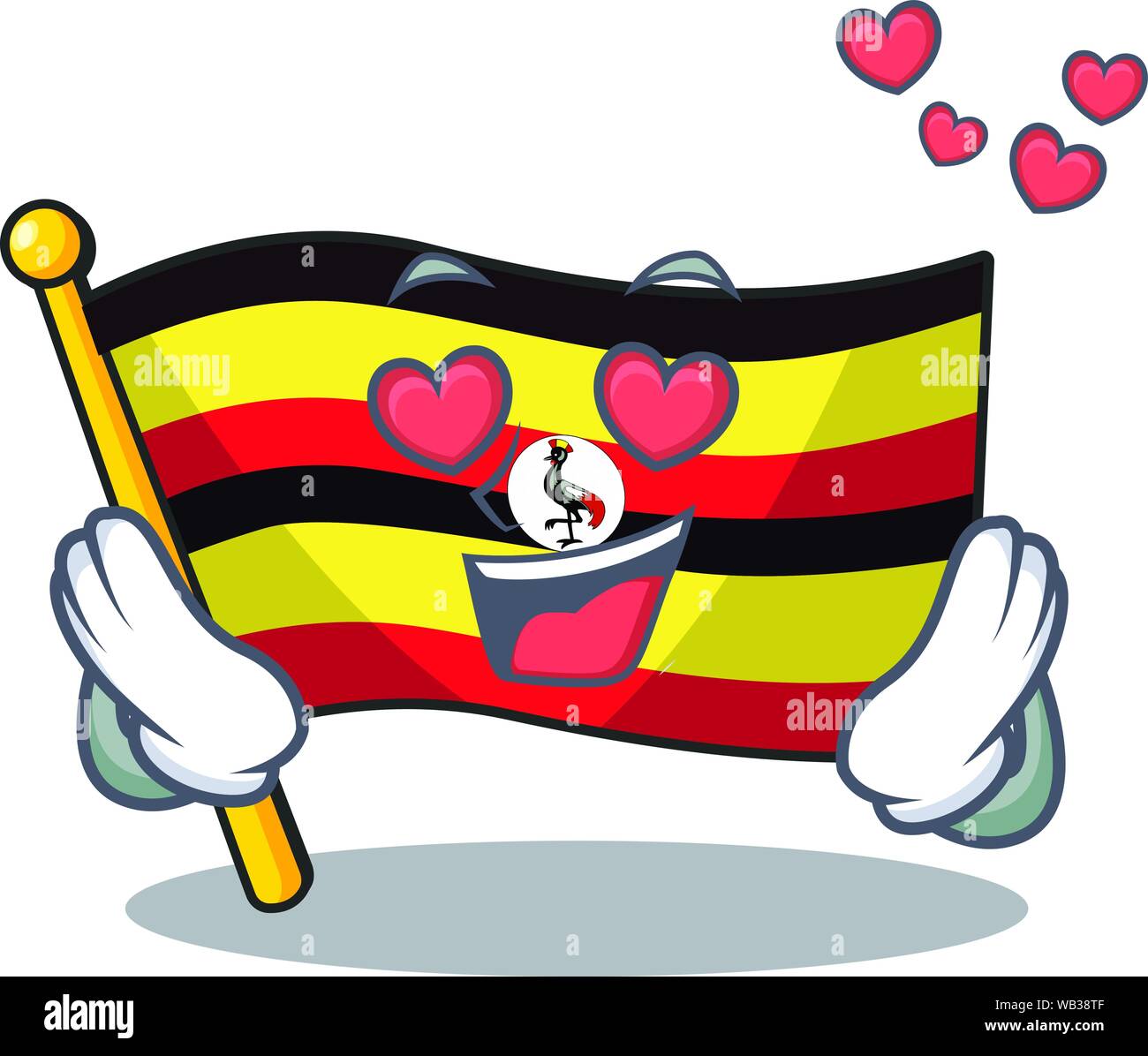In love flag uganda isolated in the cartoon Stock Vector Image & Art ...