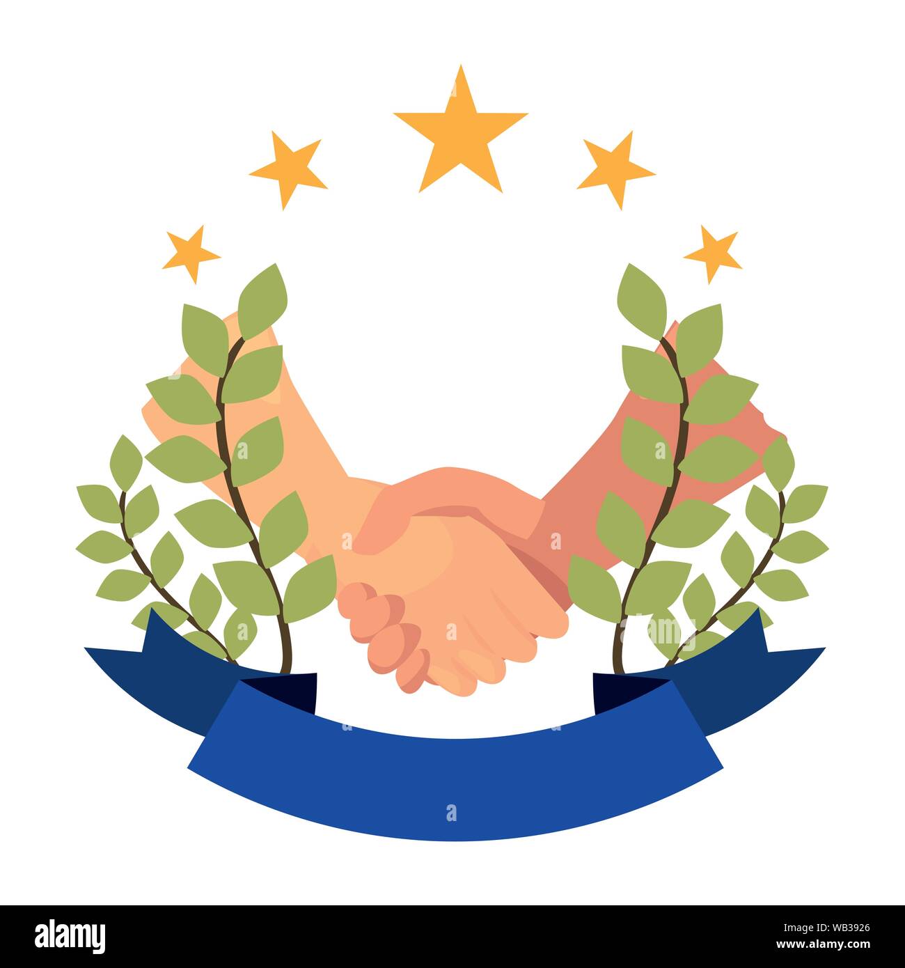 handshake professional relations icon flat design vector illustration ...