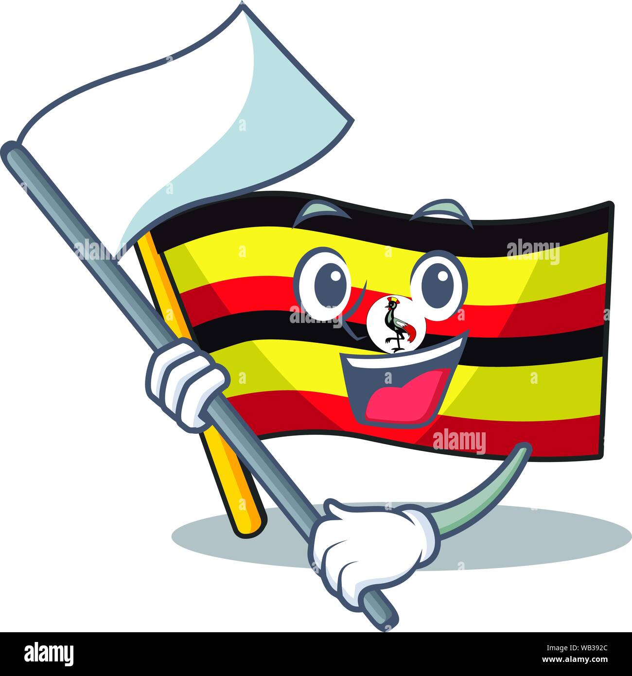 With flag uganda flag is kept cartoon drawer Stock Vector Image & Art ...