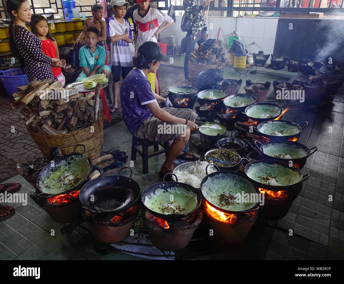 Can Tho, Vietnam - Sep 6, 2017. Cooking sizzling pancake (Vietnamese ...