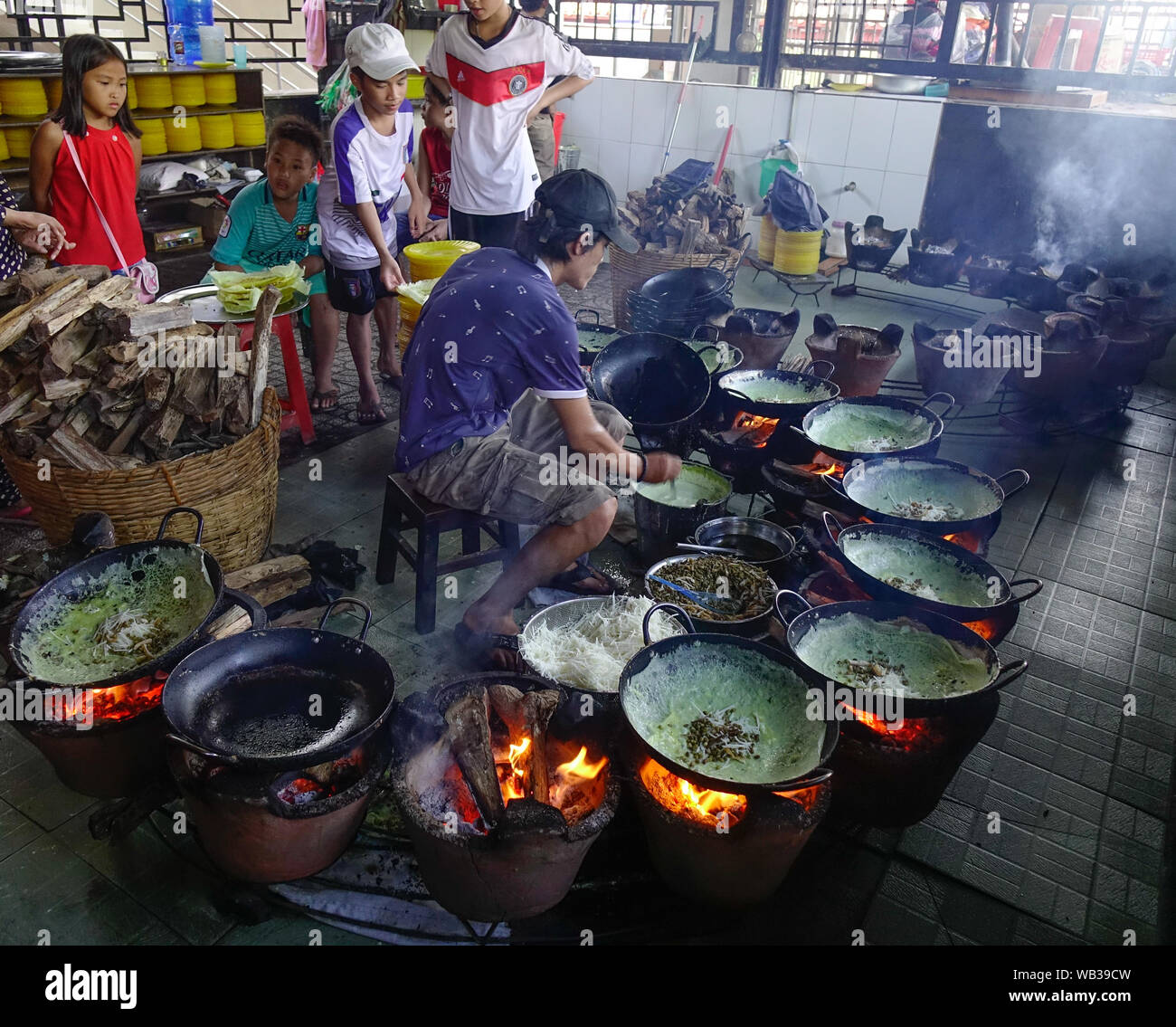 Can Tho, Vietnam - Sep 6, 2017. Cooking sizzling pancake (Vietnamese ...