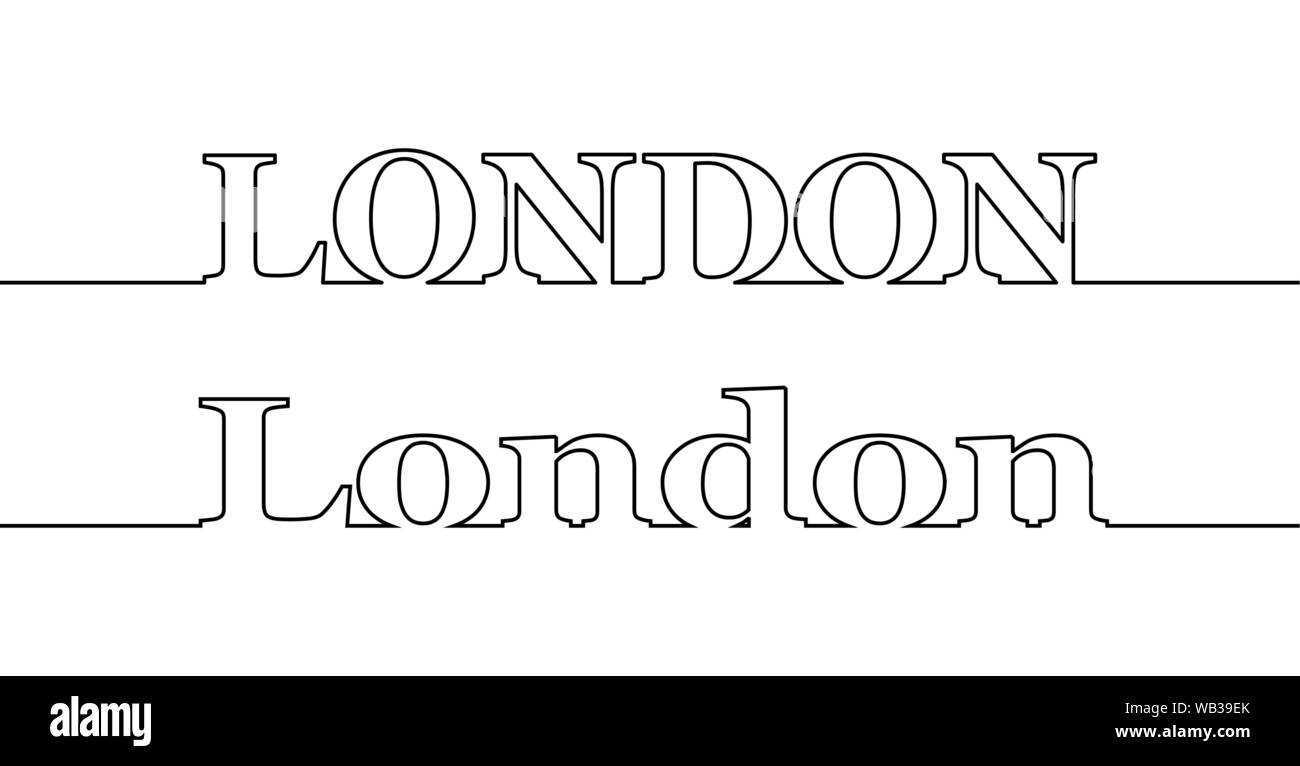 Contour line with the name of the city of LONDON in capital and capital ...