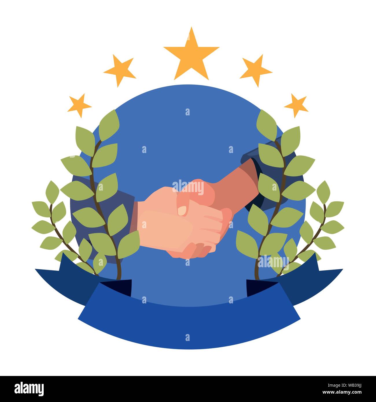 handshake business cartoon flat design vector illustration Stock Vector ...