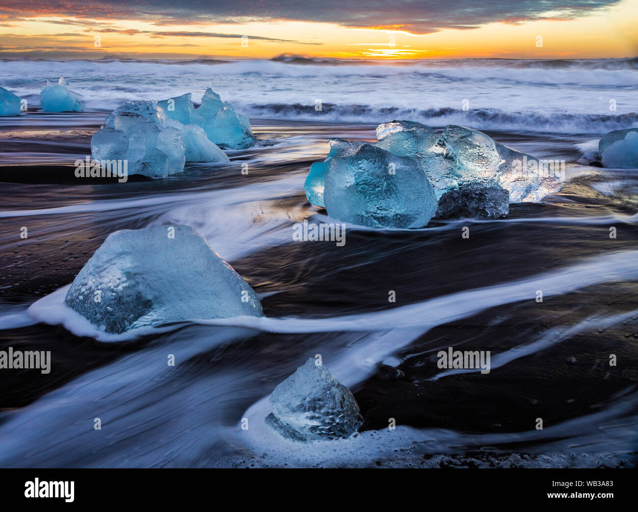 Iceberg (Diamond) Beach, Southern Iceland Stock Photo - Alamy