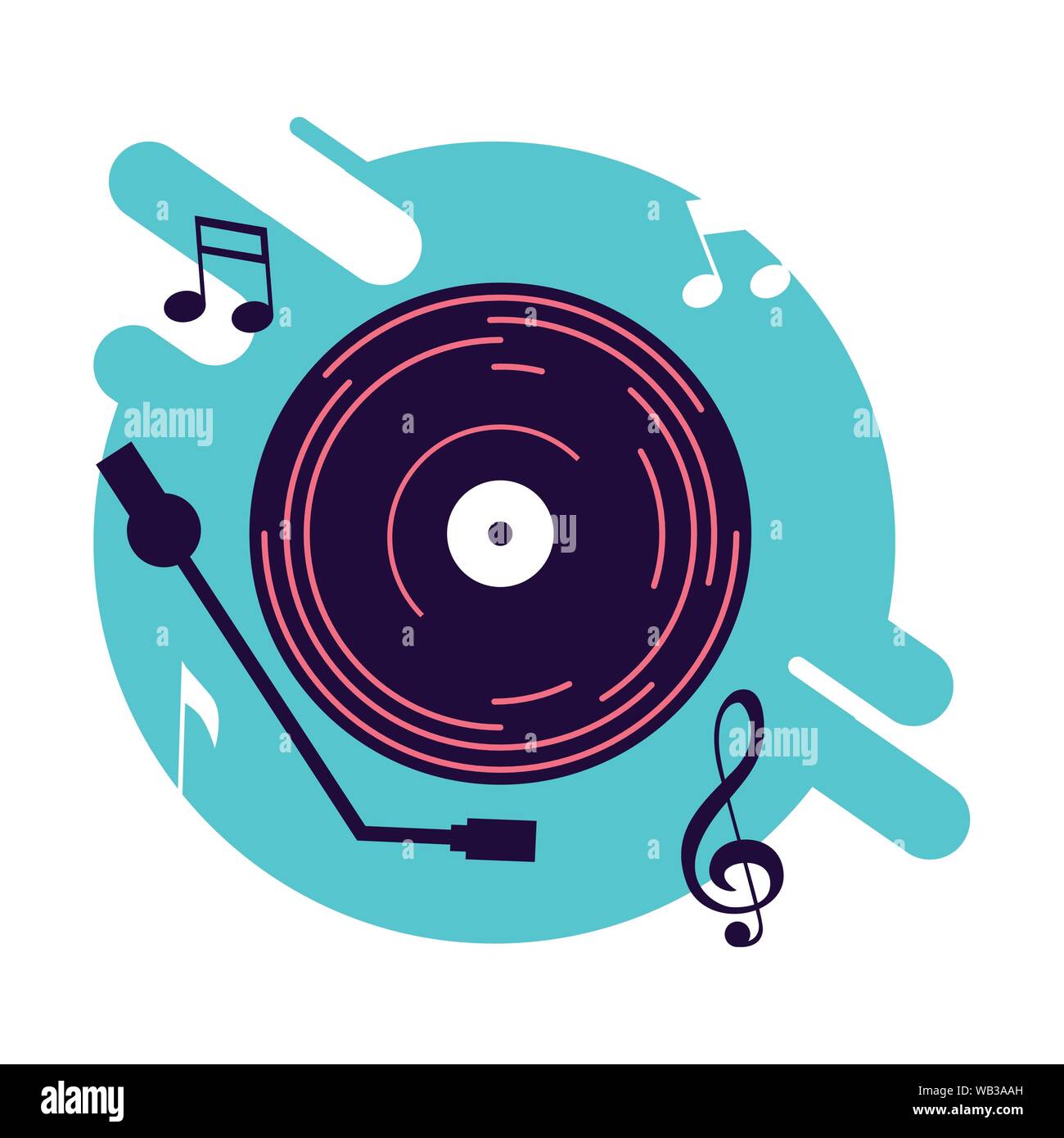 turntable vinyl record music sound design vector illustration Stock ...