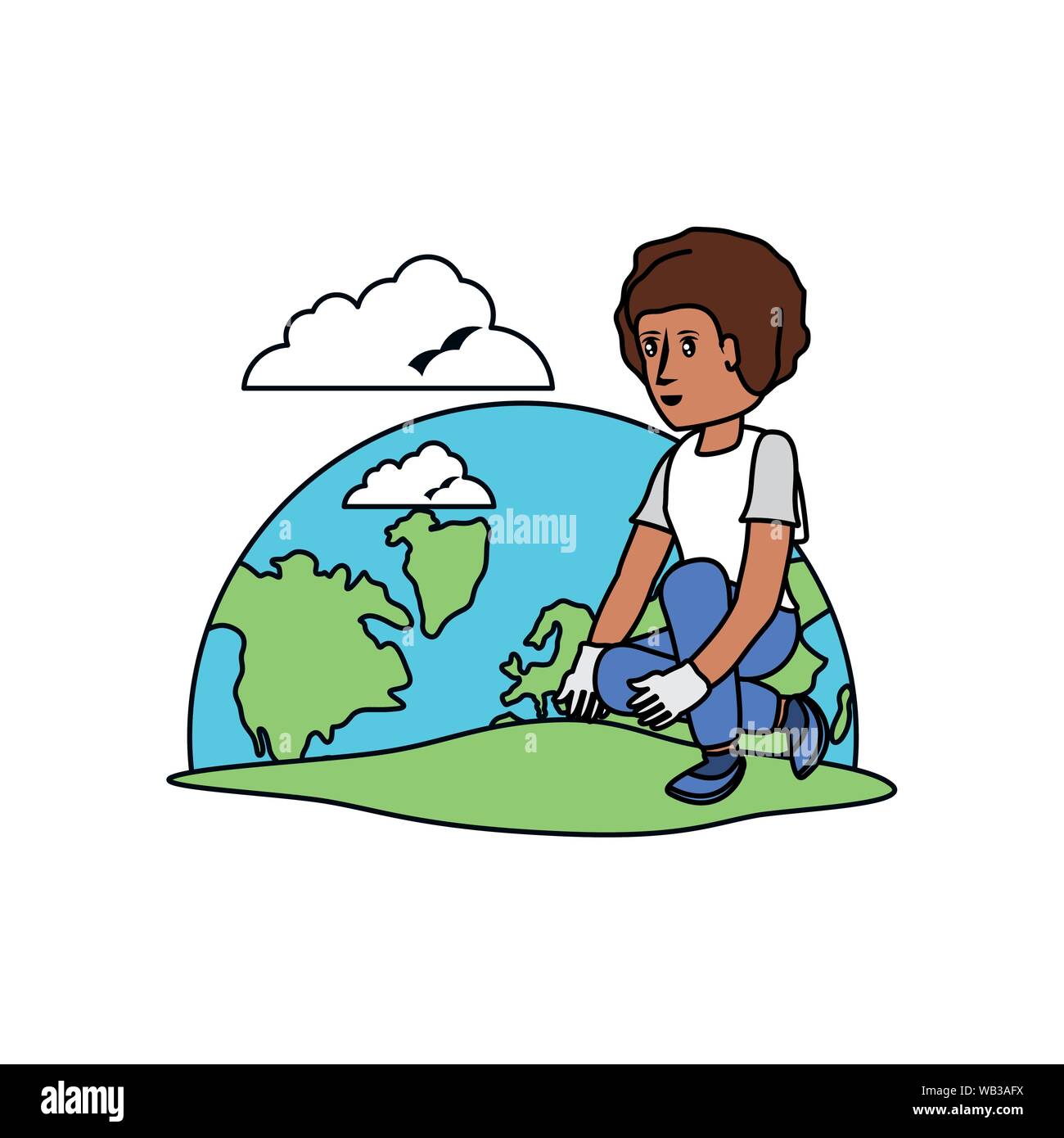 Avatar woman with planet sphere design, Continent earth world globe ...