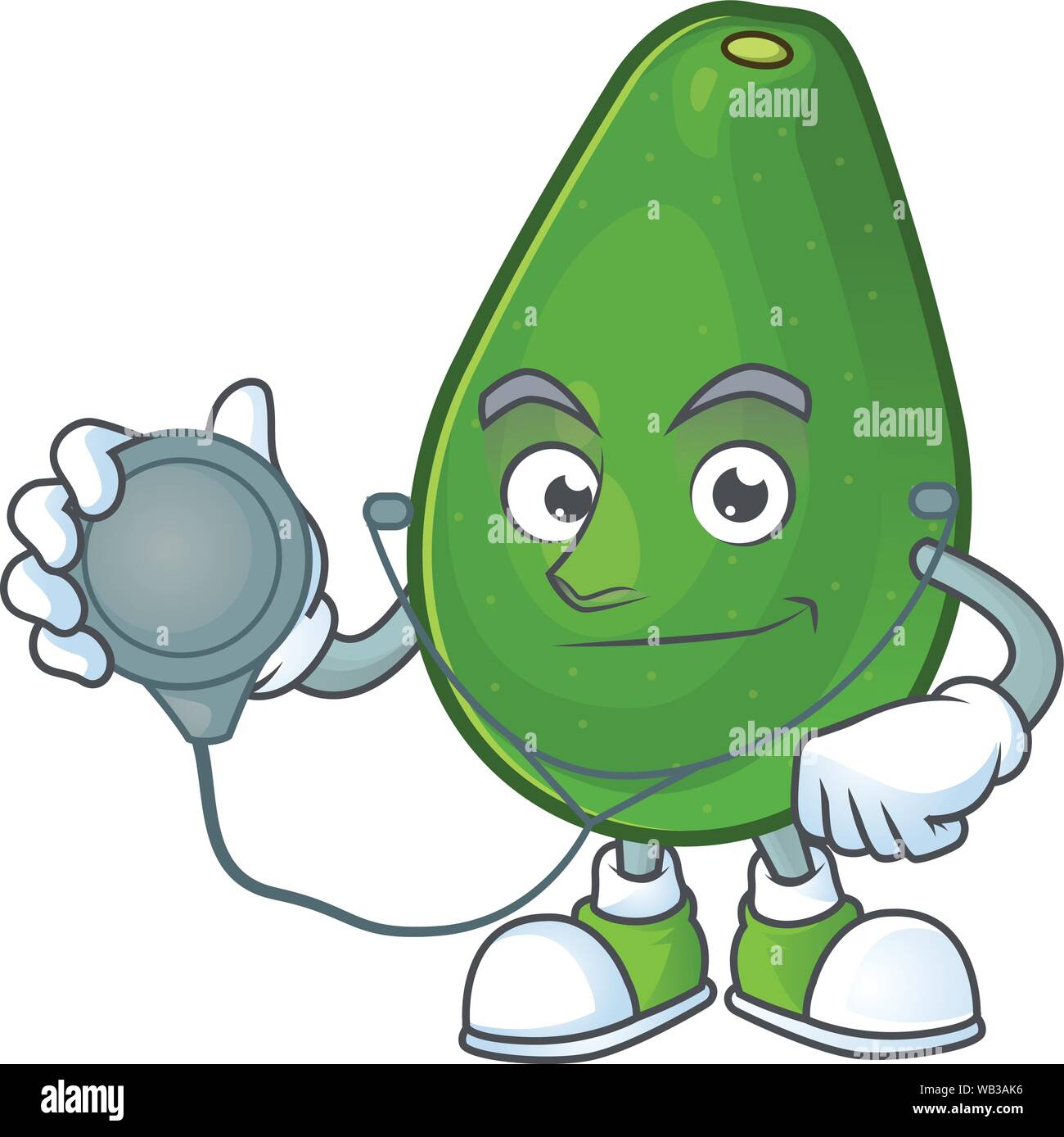 Doctor avocado fruit character on white background Stock Vector Image ...