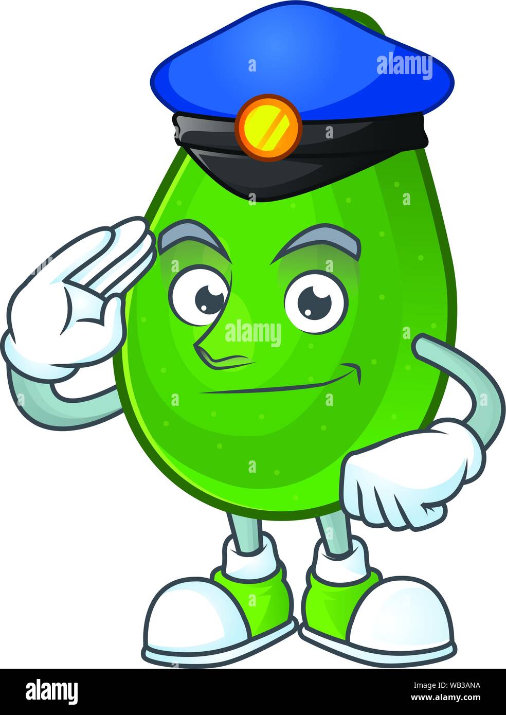 Police avocado fruit character on white background Stock Vector Image ...
