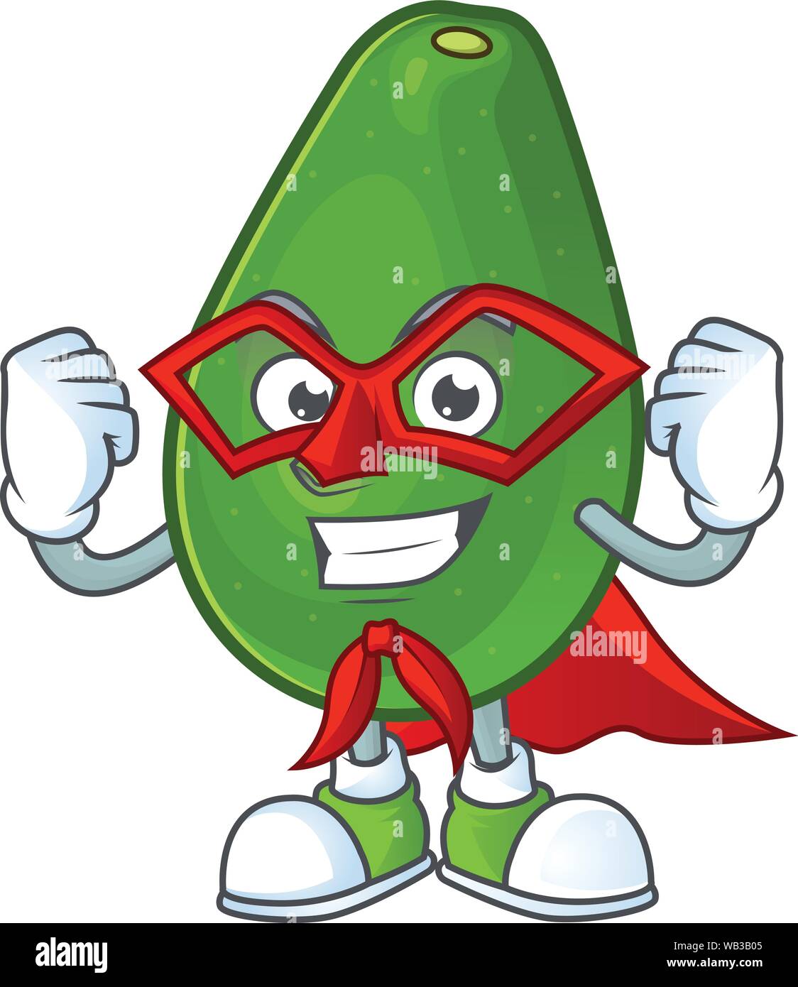 Super hero cute avocado cartoon on white background Stock Vector Image ...